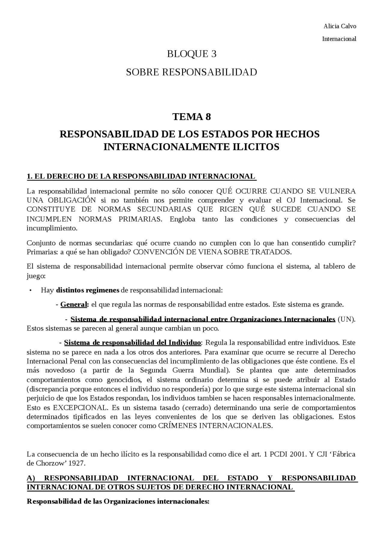 Internacional Responsabilidad De Los Estados Apuntes De Derecho