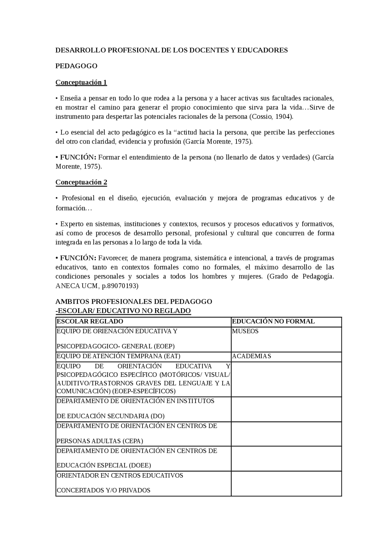 DESARROLLO PROFESIONAL DE LOS DOCENTES Y EDUCADORES PEDAGOGO - Apuntes ...