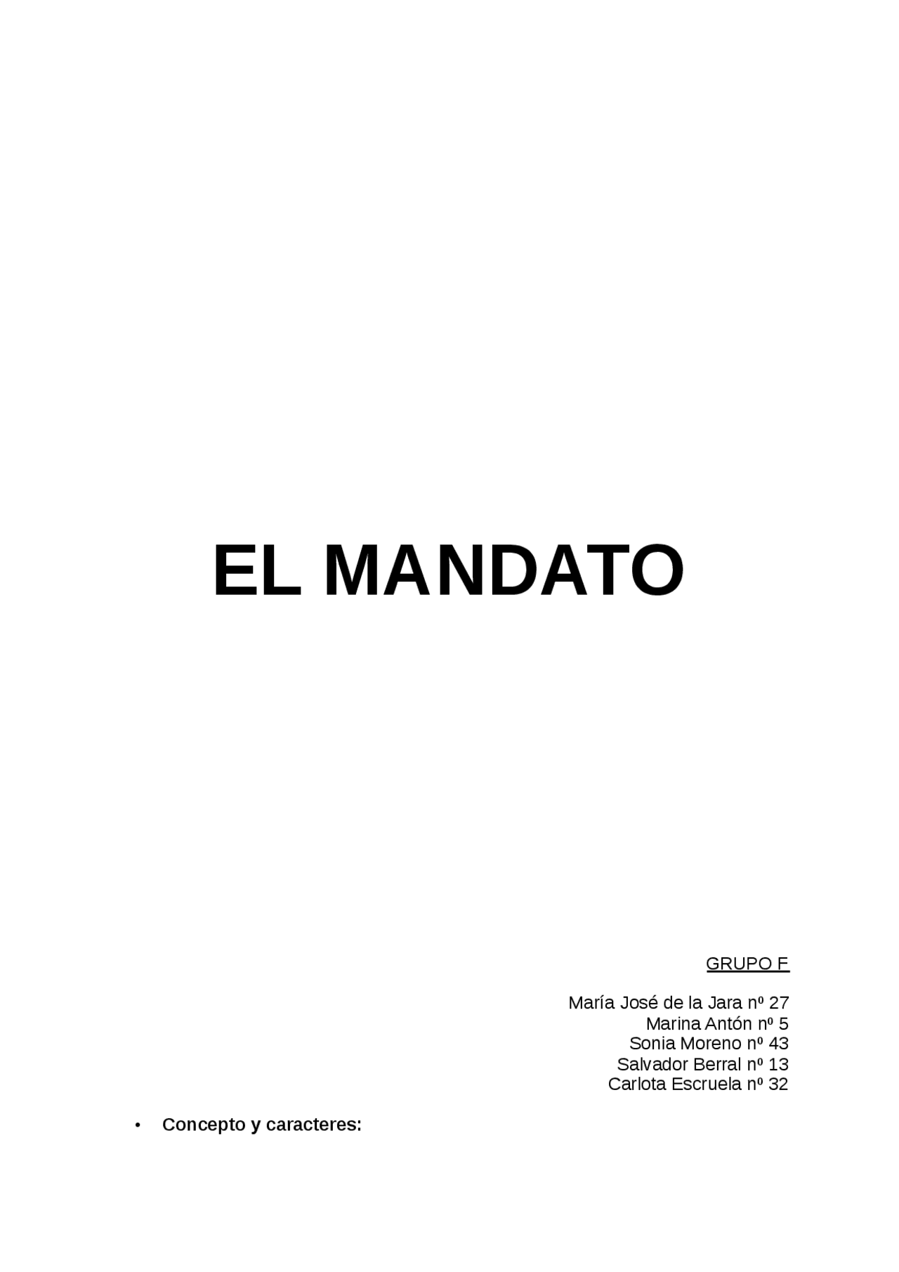 Mandato: Concepto, Características y Obligaciones - Prof. Sánchez Gómez ...