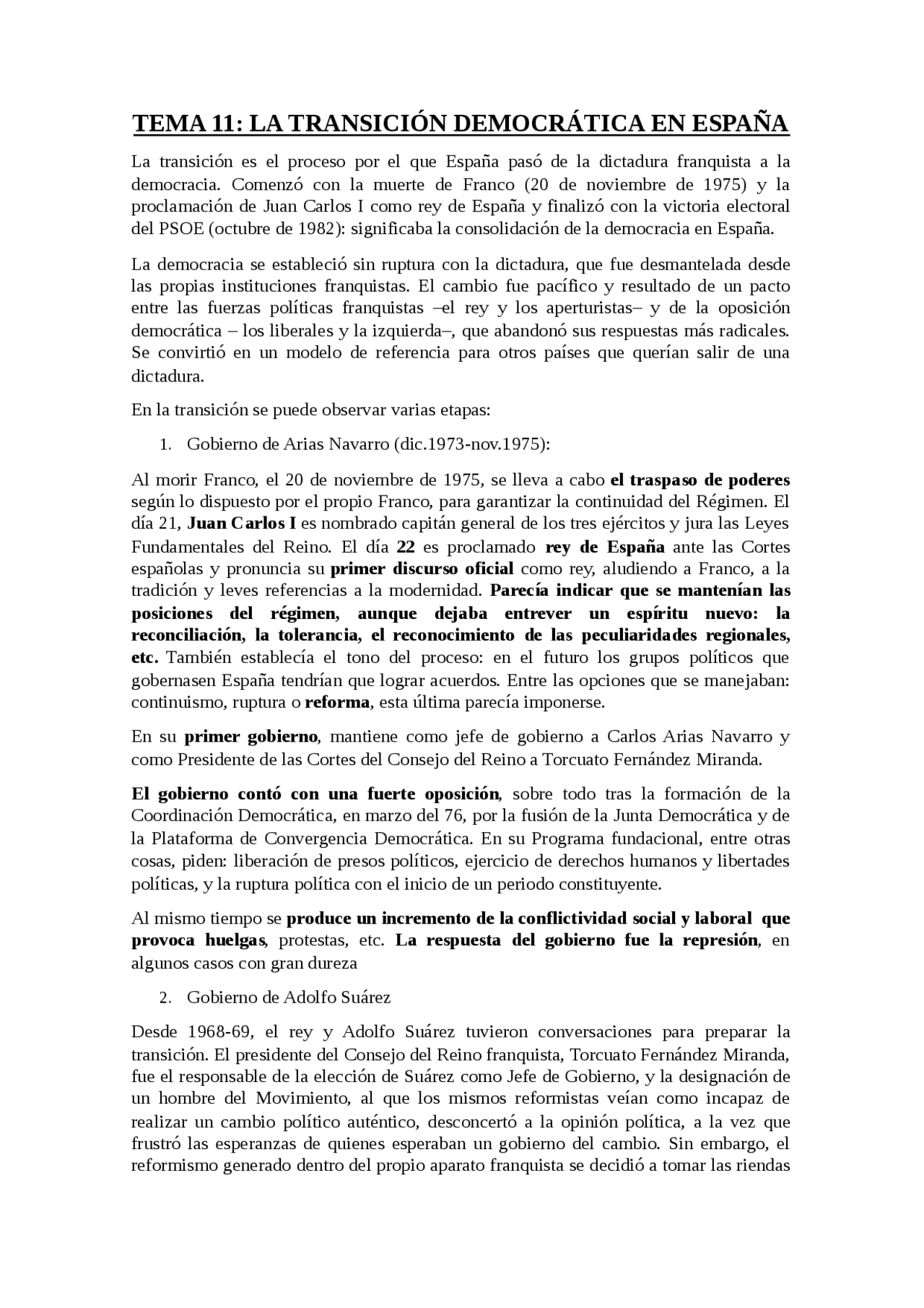 TEMA 11: LA TRANSICIÓN DEMOCRÁTICA EN ESPAÑA - Apuntes de Periodismo ...