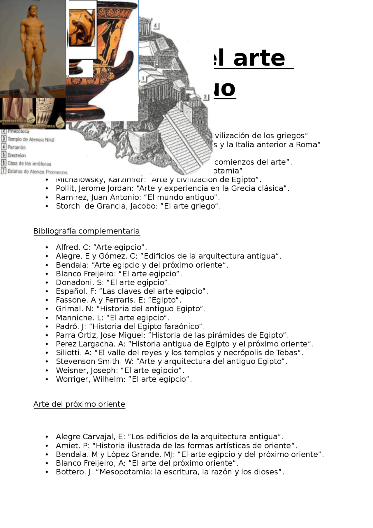 Historia del arte antiguo - Apuntes de Historia del Arte - Docsity