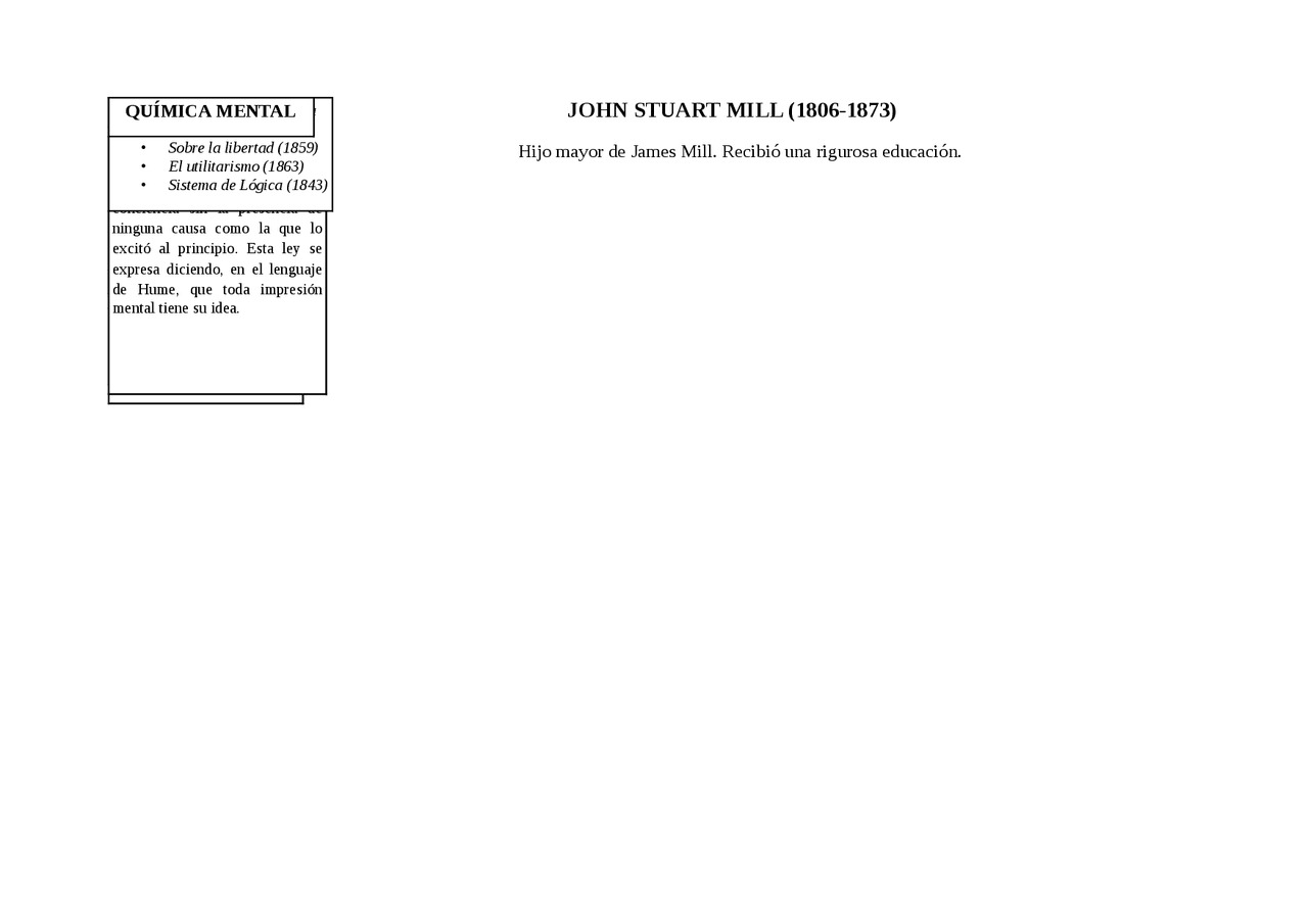 J. s. mill esquema - Esquemas y mapas conceptuales de Psicología - Docsity