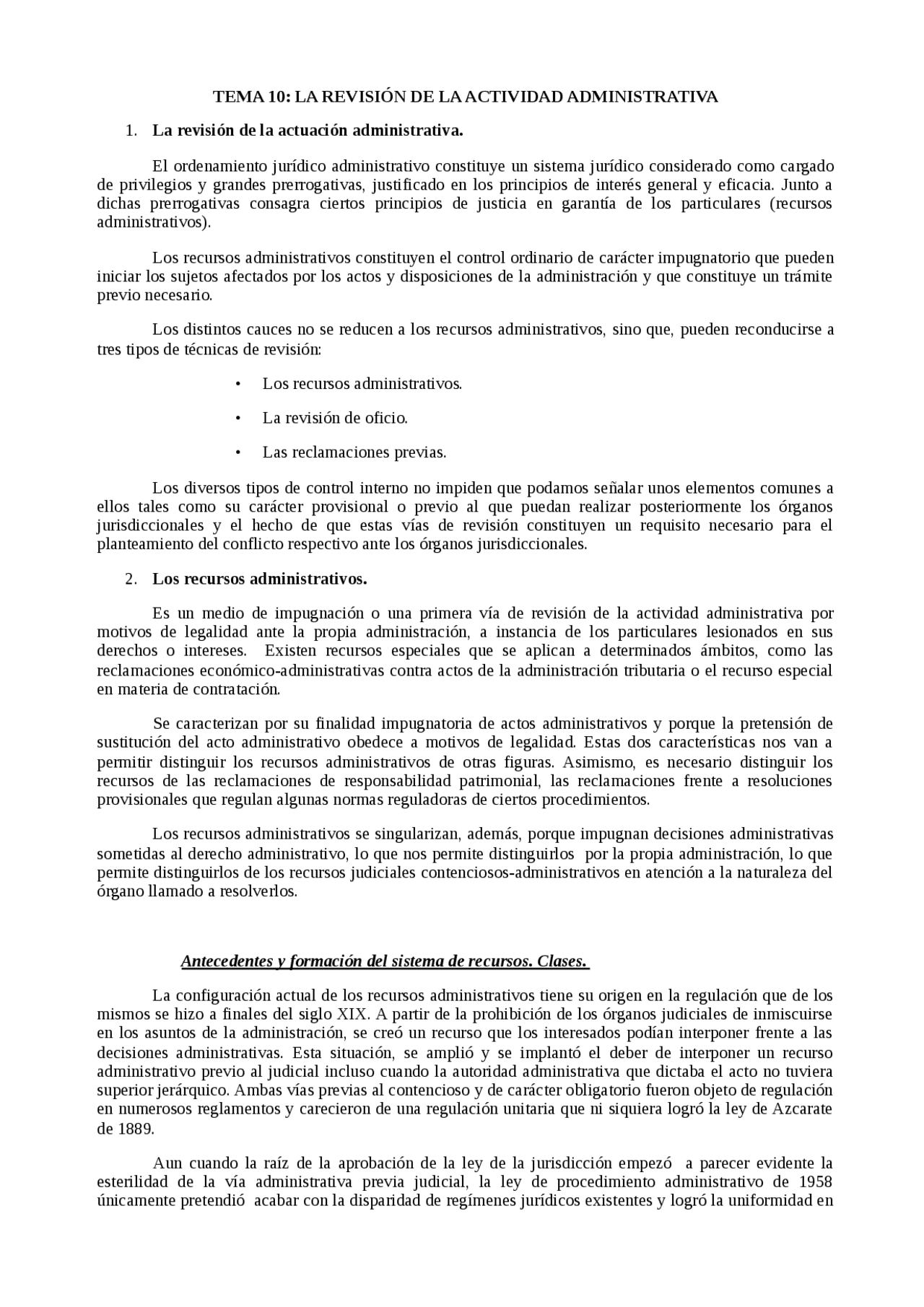 TEMA 10: LA REVISIÓN DE LA ACTIVIDAD ADMINISTRATIVA La revisión de ...
