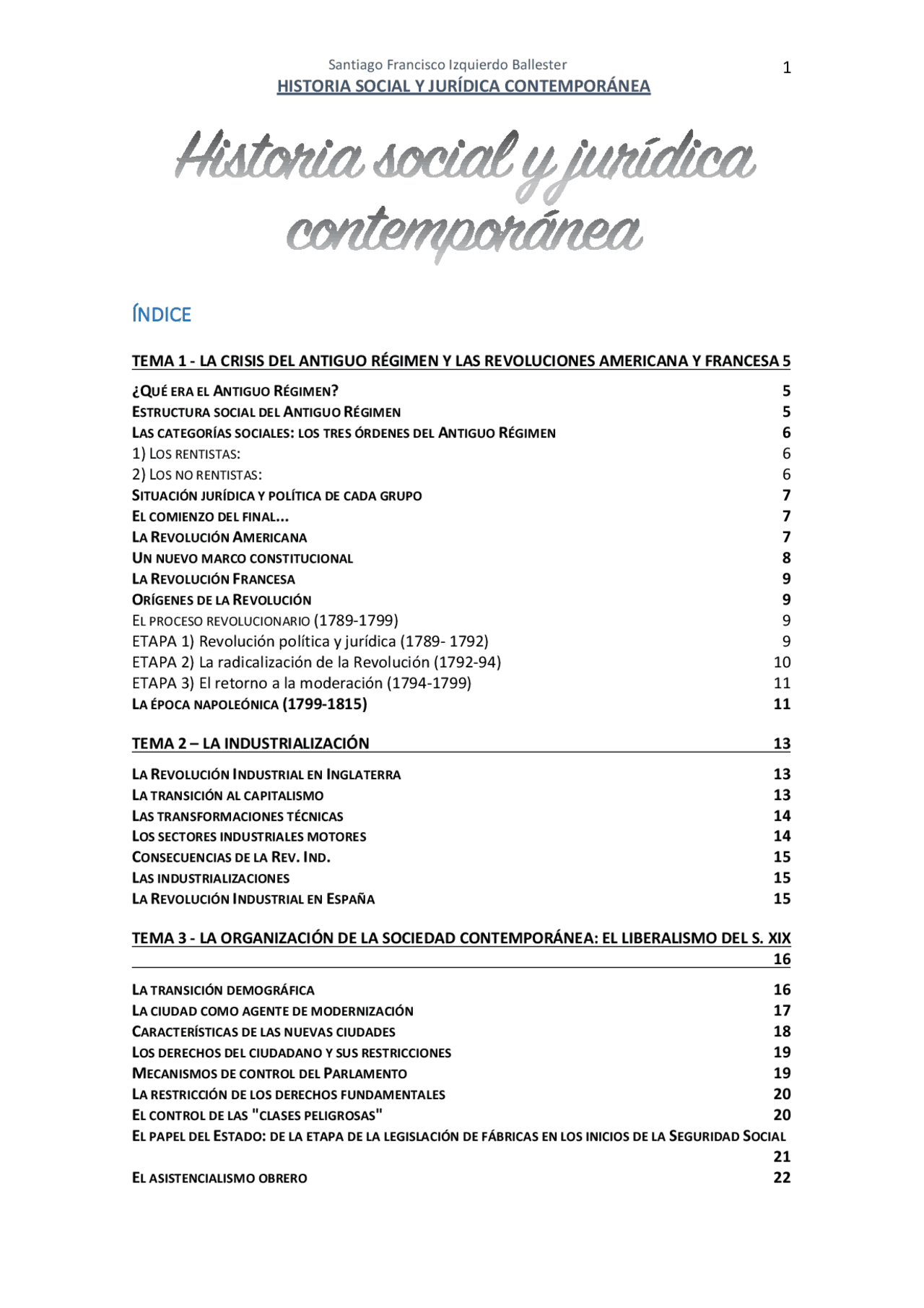 Resumen Historial Social y Jurídica Contemporánea - Resúmenes de ...