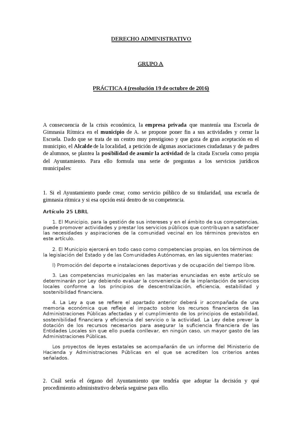 Práctica admin - Ejercicios de Derecho - Docsity