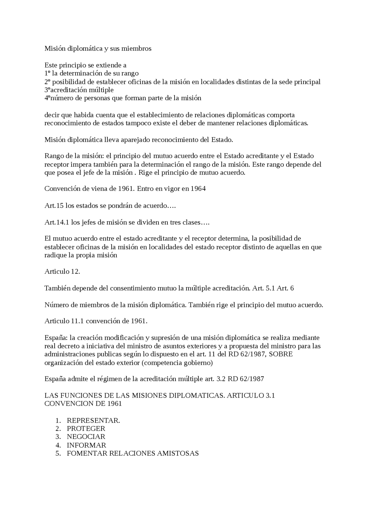Misión diplomática y sus miembros - Apuntes de Derecho Internacional ...