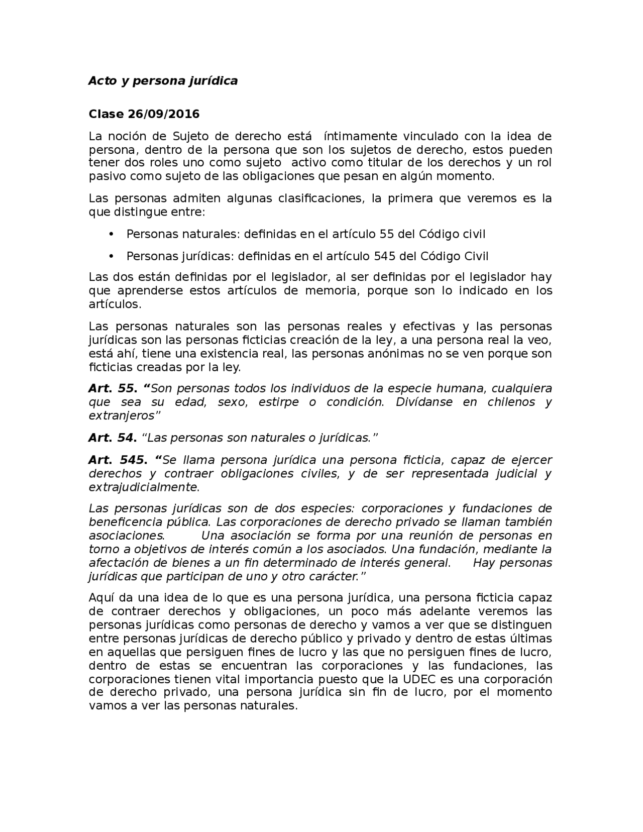 Breve bosquejo del acto juridico - Apuntes de Derecho Civil - Docsity