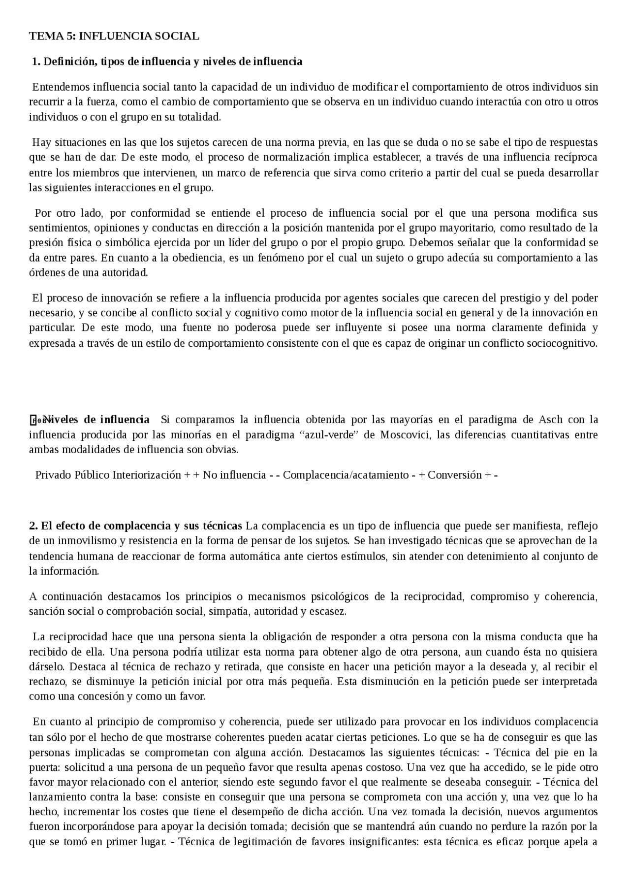 Definición, tipos de influencia y niveles de influencia - Apuntes de ...