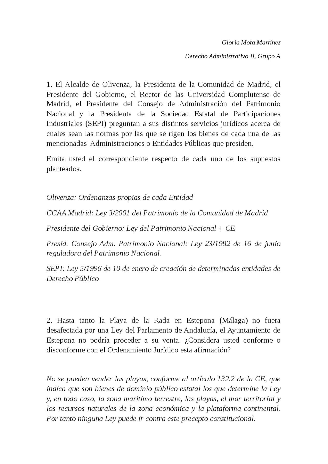 Practica Admin II Bienes Publicos - Ejercicios de Derecho Administrativo - Docsity