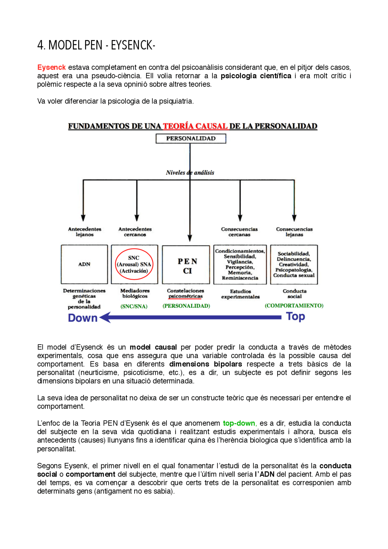 4. Model PEN (Eysenck) (BLOC1) - Apuntes de Psicología de la ...