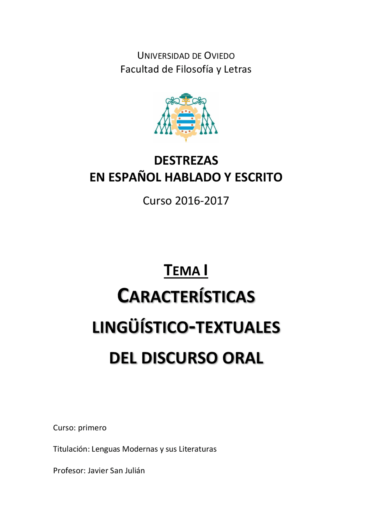 Destrezas en Español hablado y escrito - Apuntes de Idioma Español ...