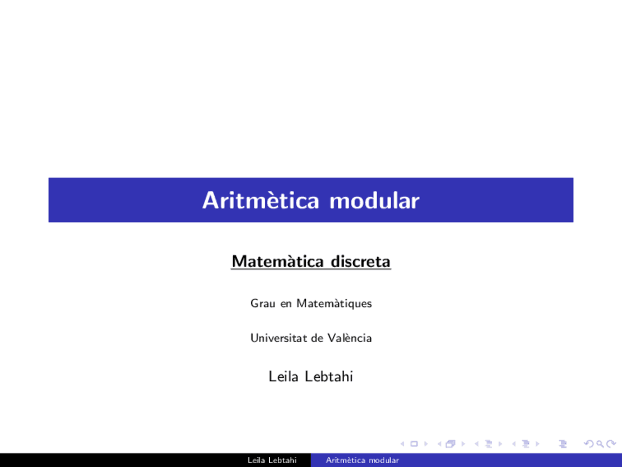 Aritmètica modular - Apuntes de Matemática Discreta | Docsity