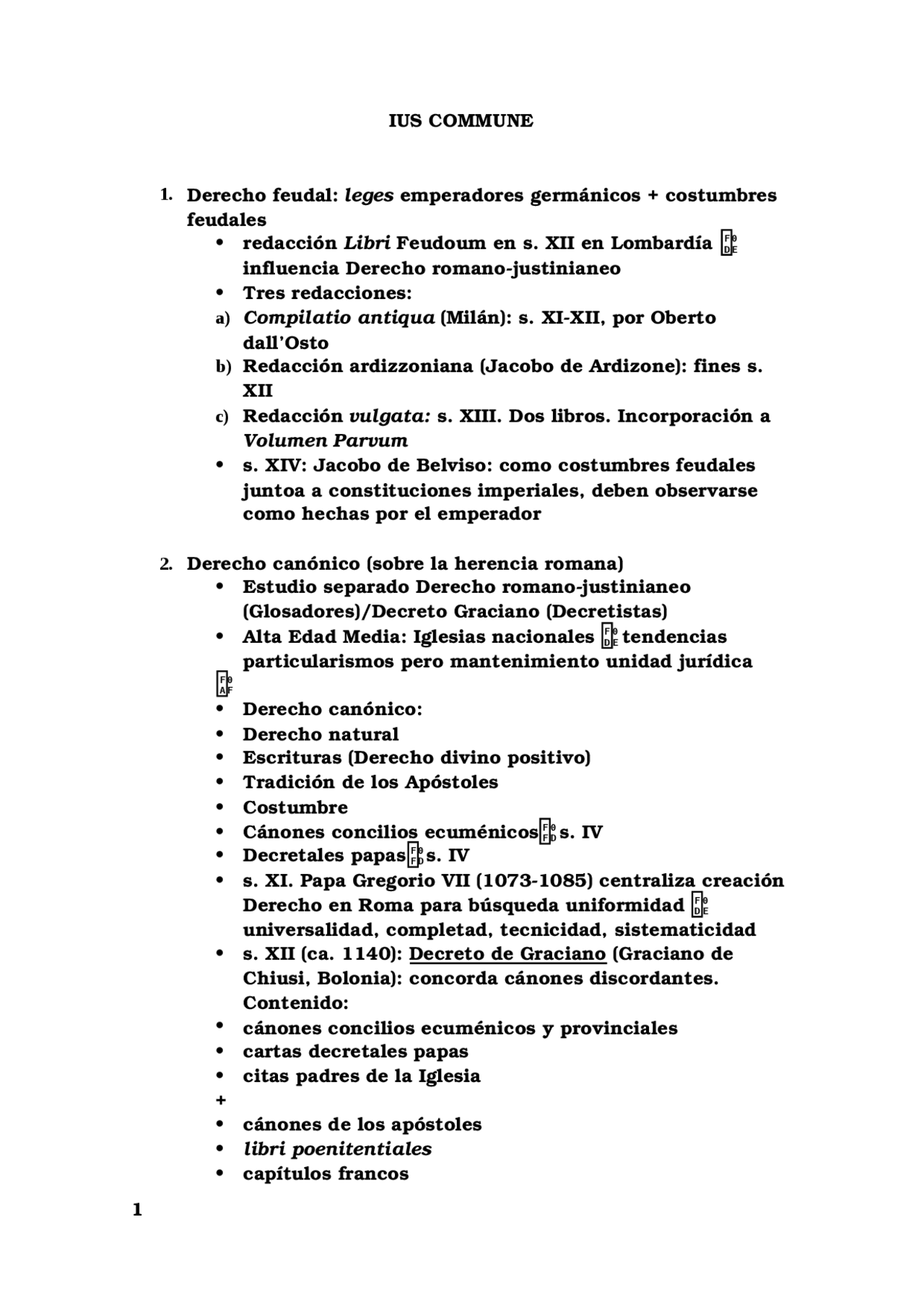 El ius commune - Apuntes de Historia del Derecho - Docsity