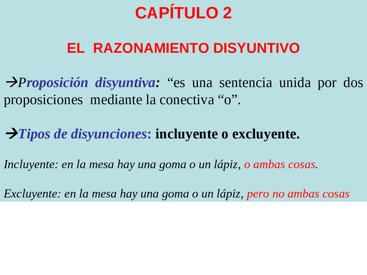 EL RAZONAMIENTO DISYUNTIVO - Apuntes de Psicología - Docsity
