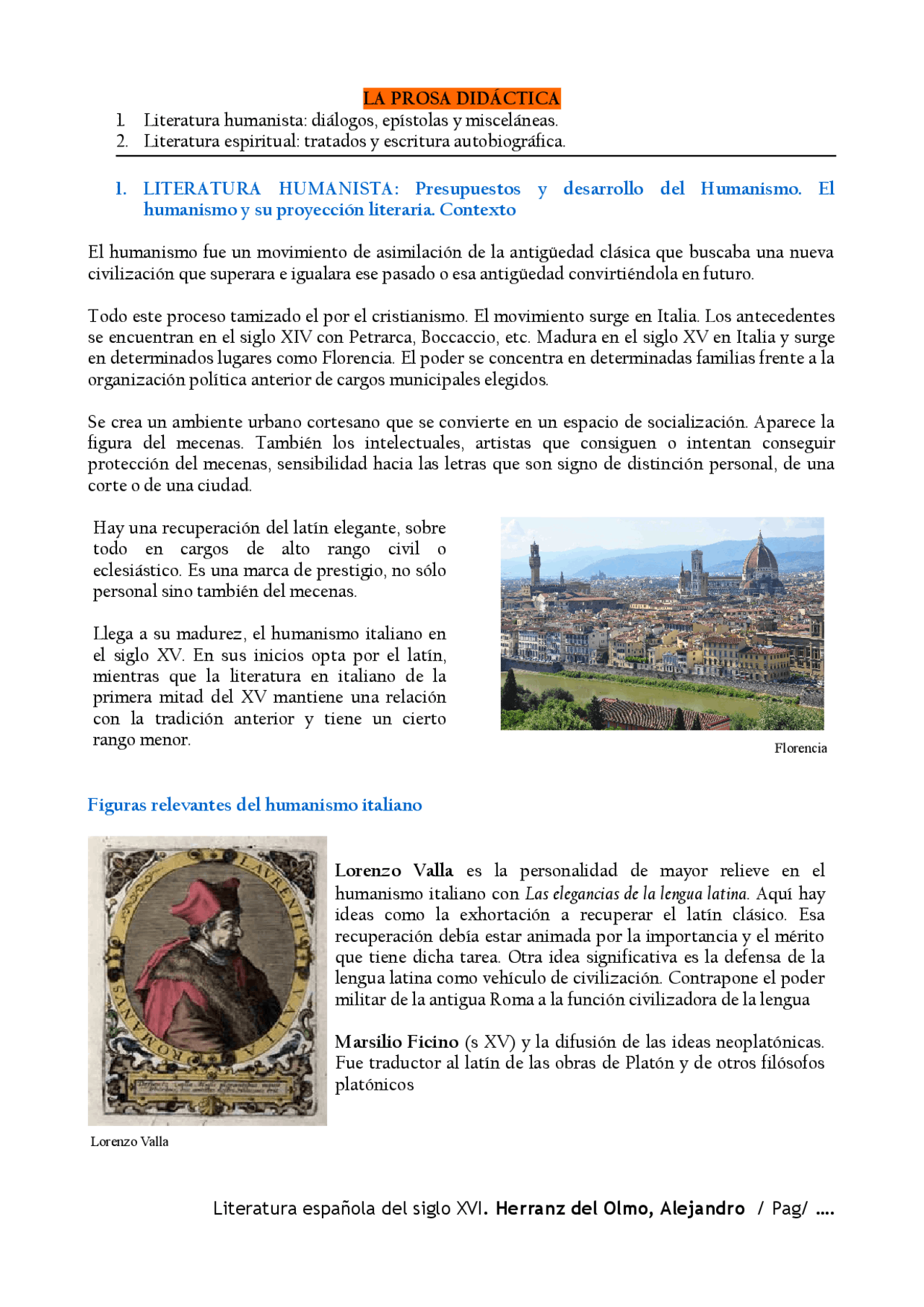 Apuntes siglo XVI Tema 2 - Apuntes de Literatura del Siglo XVI - Docsity