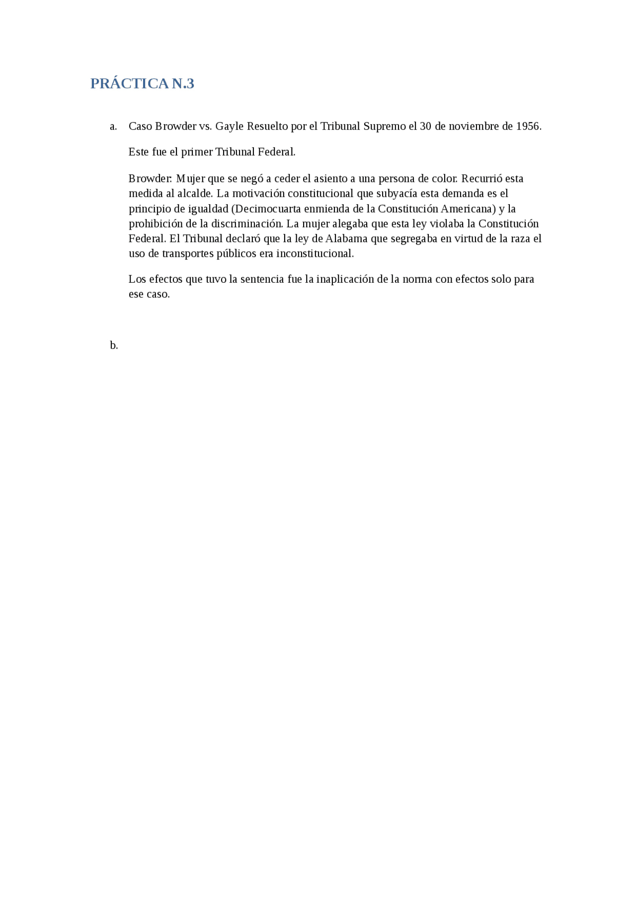 Caso Browder vs. Gayle - Apuntes de Derecho Constitucional - Docsity