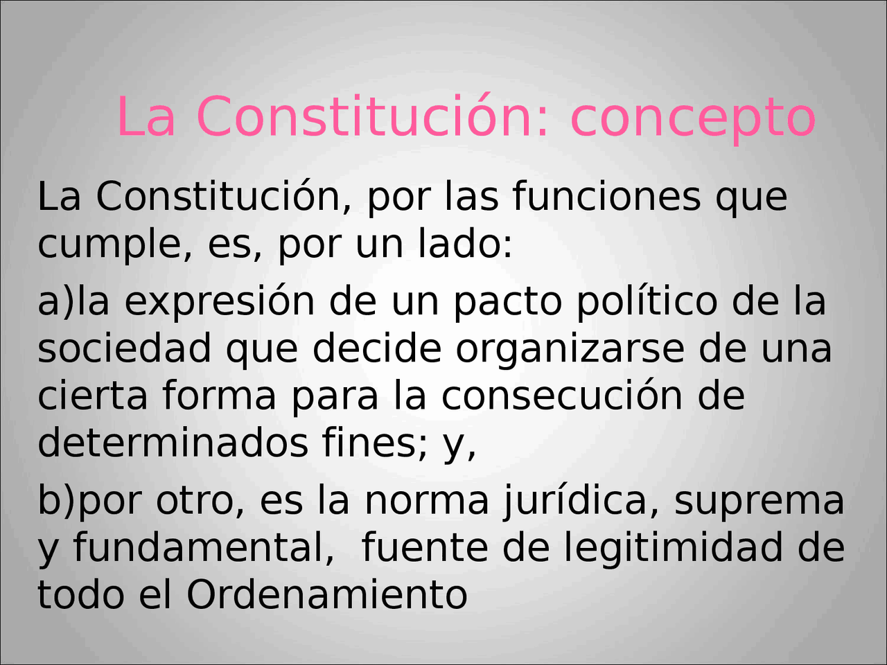 La Constitución: conceptoLa Constitución, p - Apuntes de Derecho - Docsity