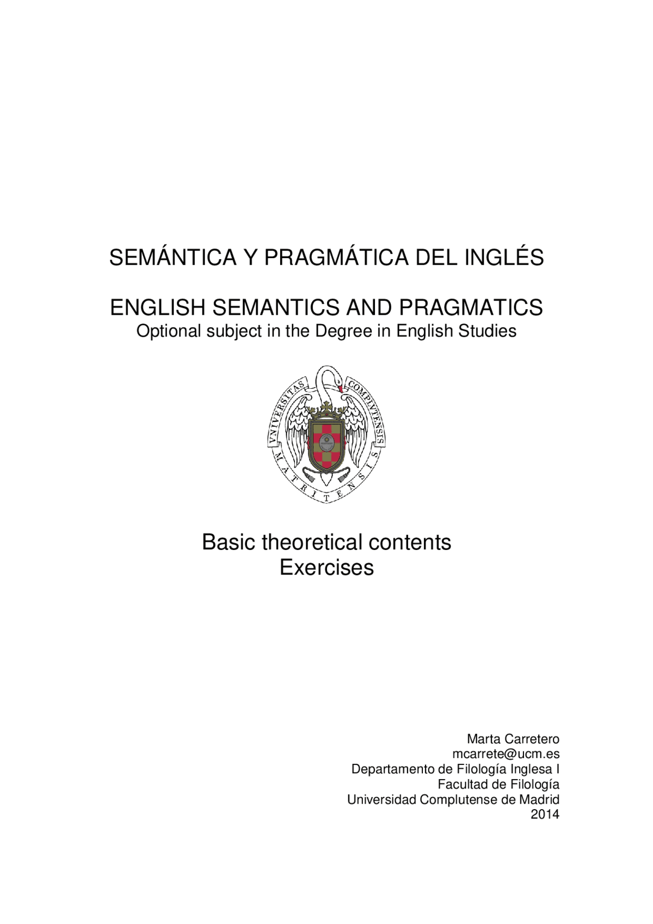 Semantics and Pragmatics - Apuntes de Idioma Inglés - Docsity