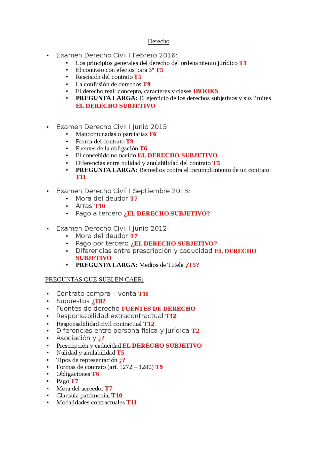 Examenes de derecho - Exámenes de Derecho - Docsity