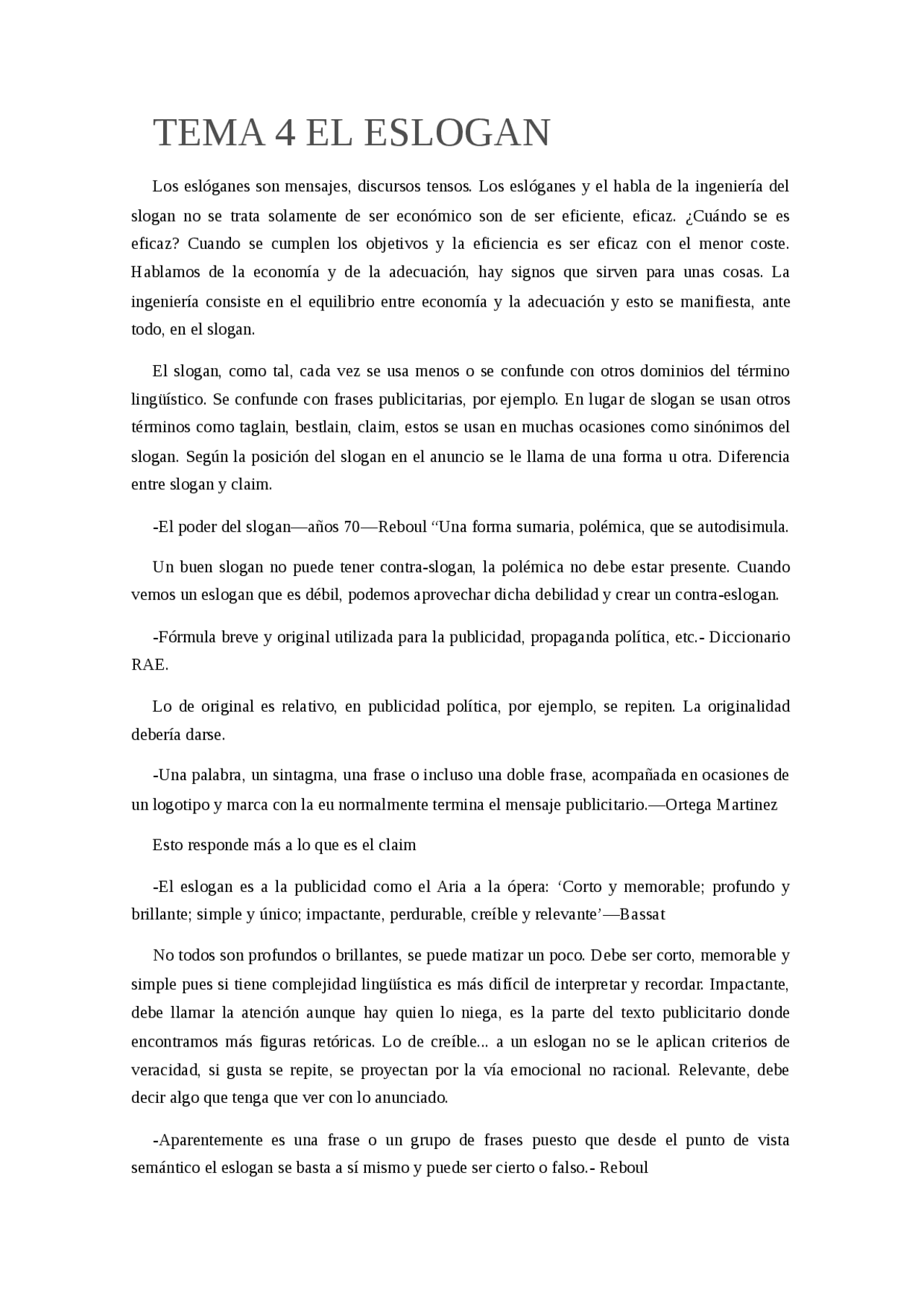 Lenguaje publicitario, EL ESLOGAN - Apuntes de Lenguaje publicitairio ...