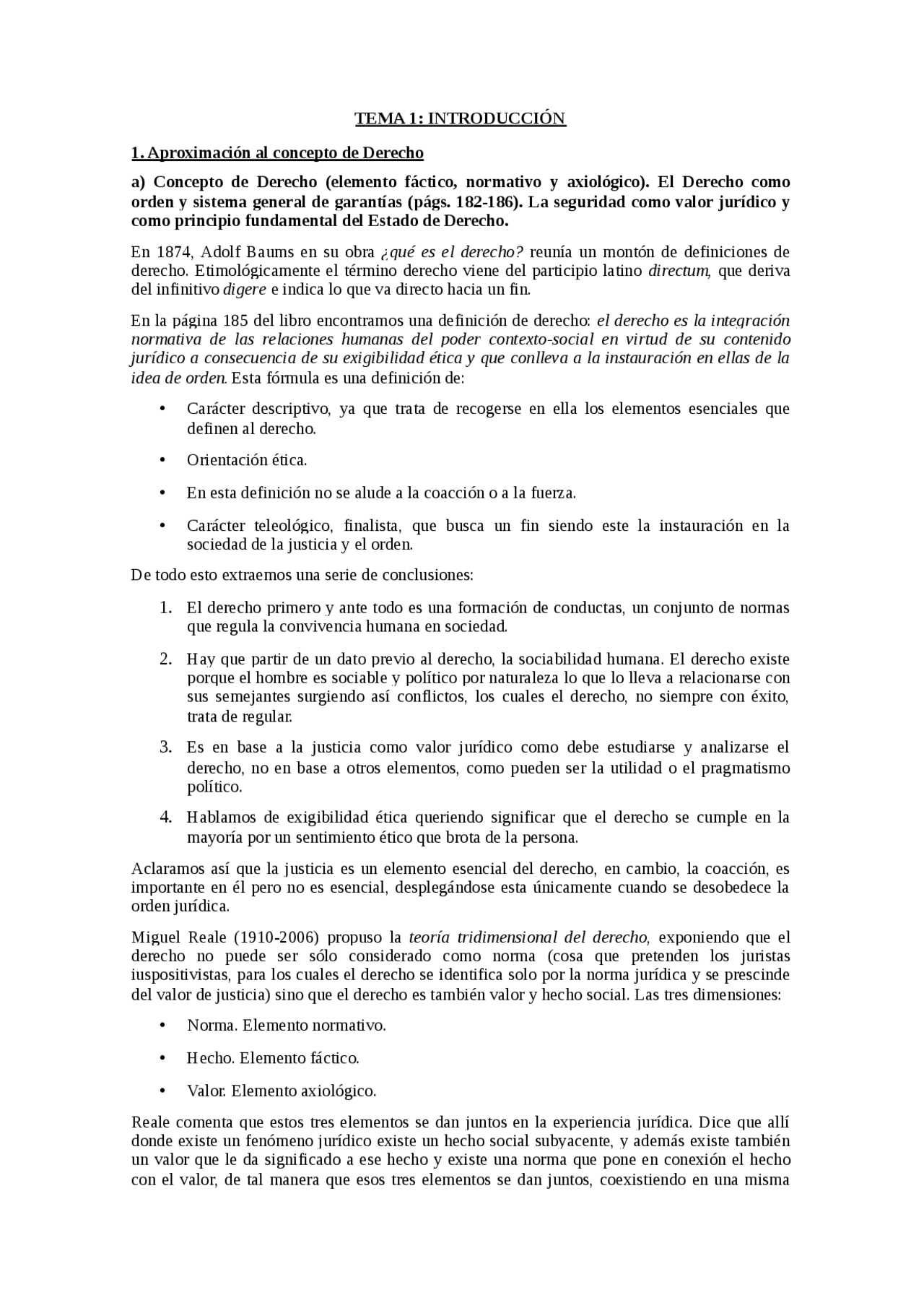 Concepto de Derecho (elemento fáctico, normativo y axiológico ...