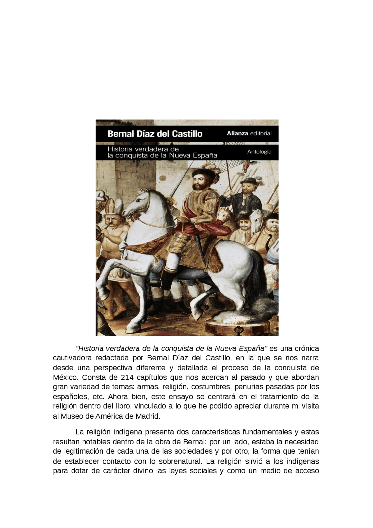 "Historia verdadera de la conquista de la Nueva España" - Apuntes de ...