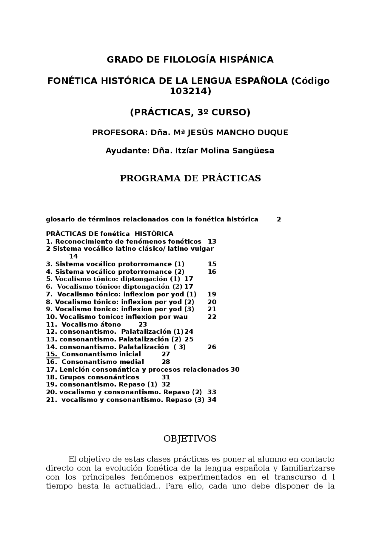 Práctica de Fonética Histórica - Ejercicios de Filología hispánica ...