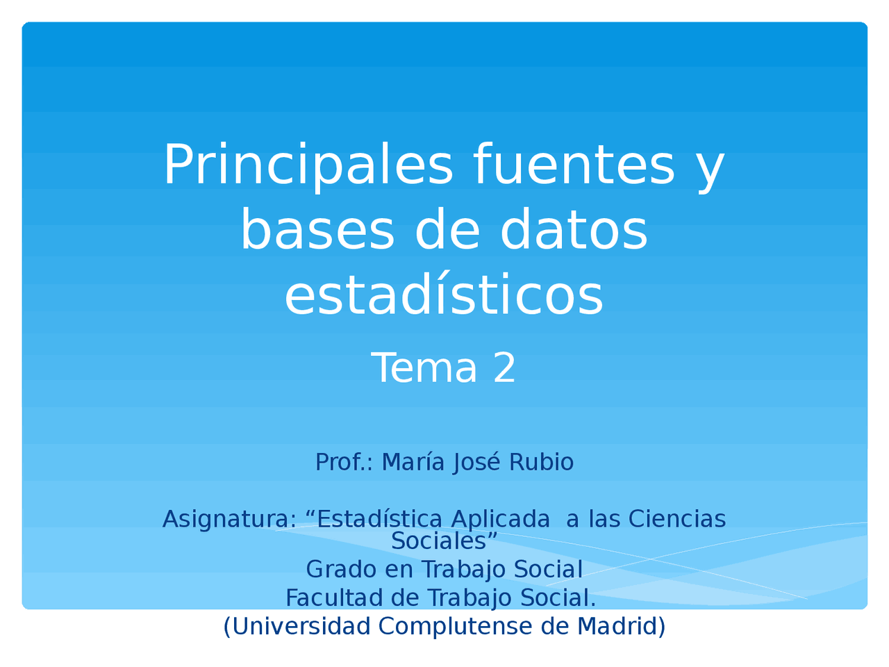 Principales fuentes y bases de datos estadísticos - Apuntes de ...