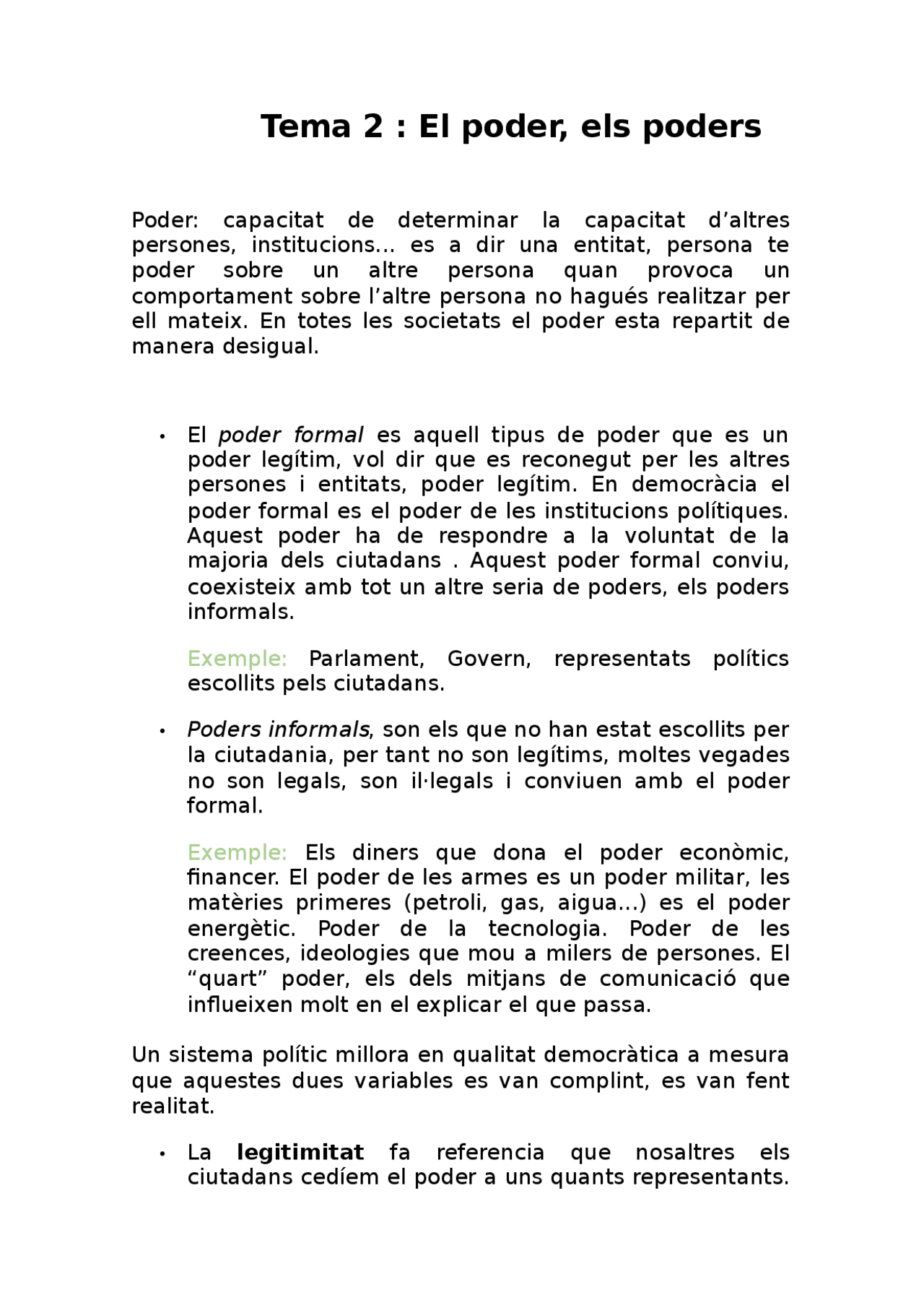 Poder formal e informal en sociedades: Legitimidad y eficacia en ...
