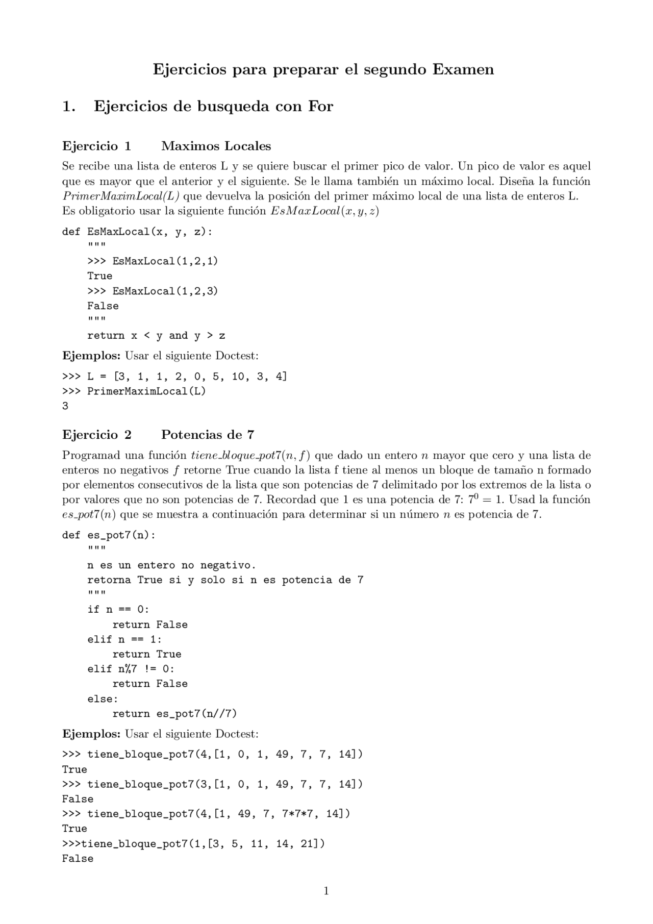 Ejercicios Examen Python Ejercicios De Informática Docsity