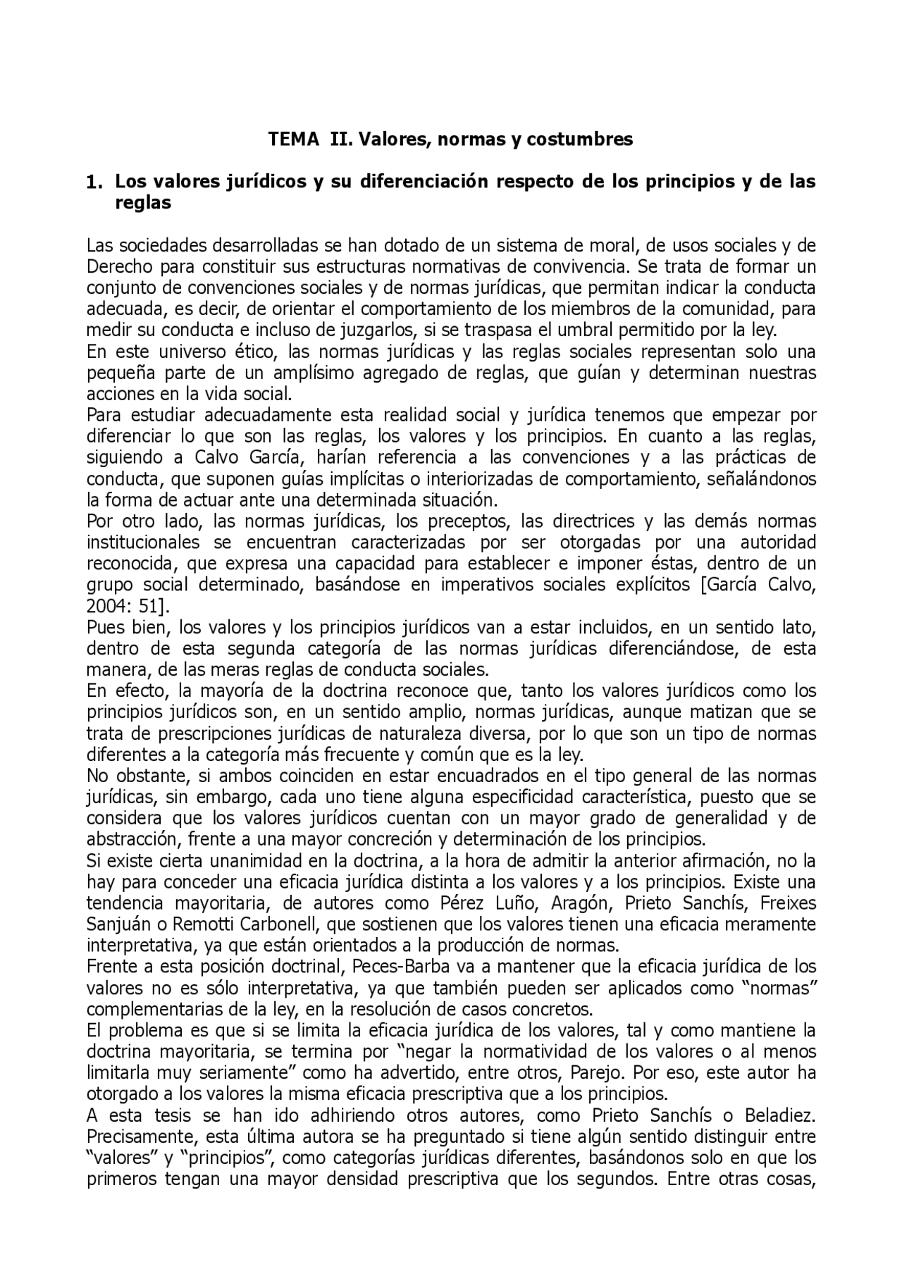 TEMA II. Valores, normas y costumbres - Apuntes de Deontología | Docsity