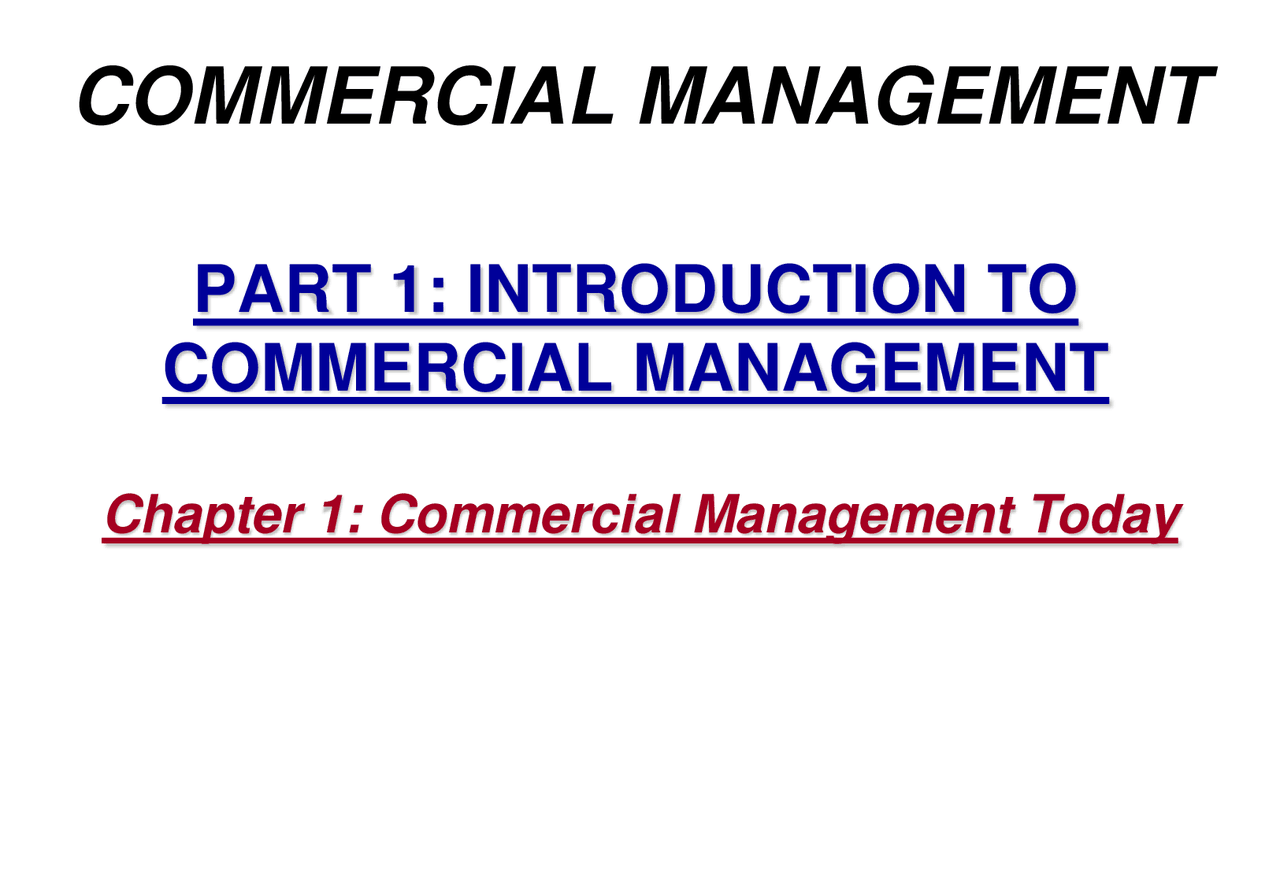 Commercial management - Apuntes de Administración de Empresas - Docsity