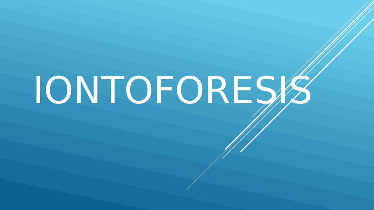 IONTOFORESIS - Apuntes de Fisioterapia - Docsity