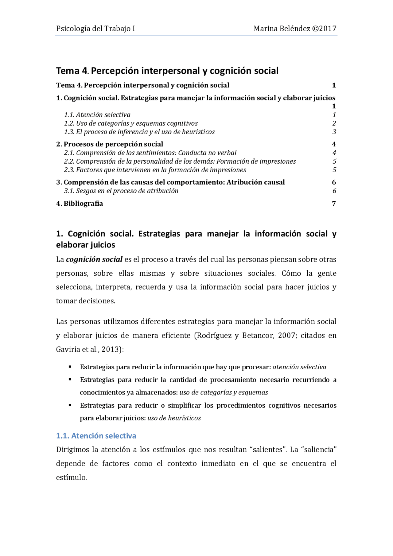 Percepción interpersonal y cognición social - Apuntes de Psicología del ...