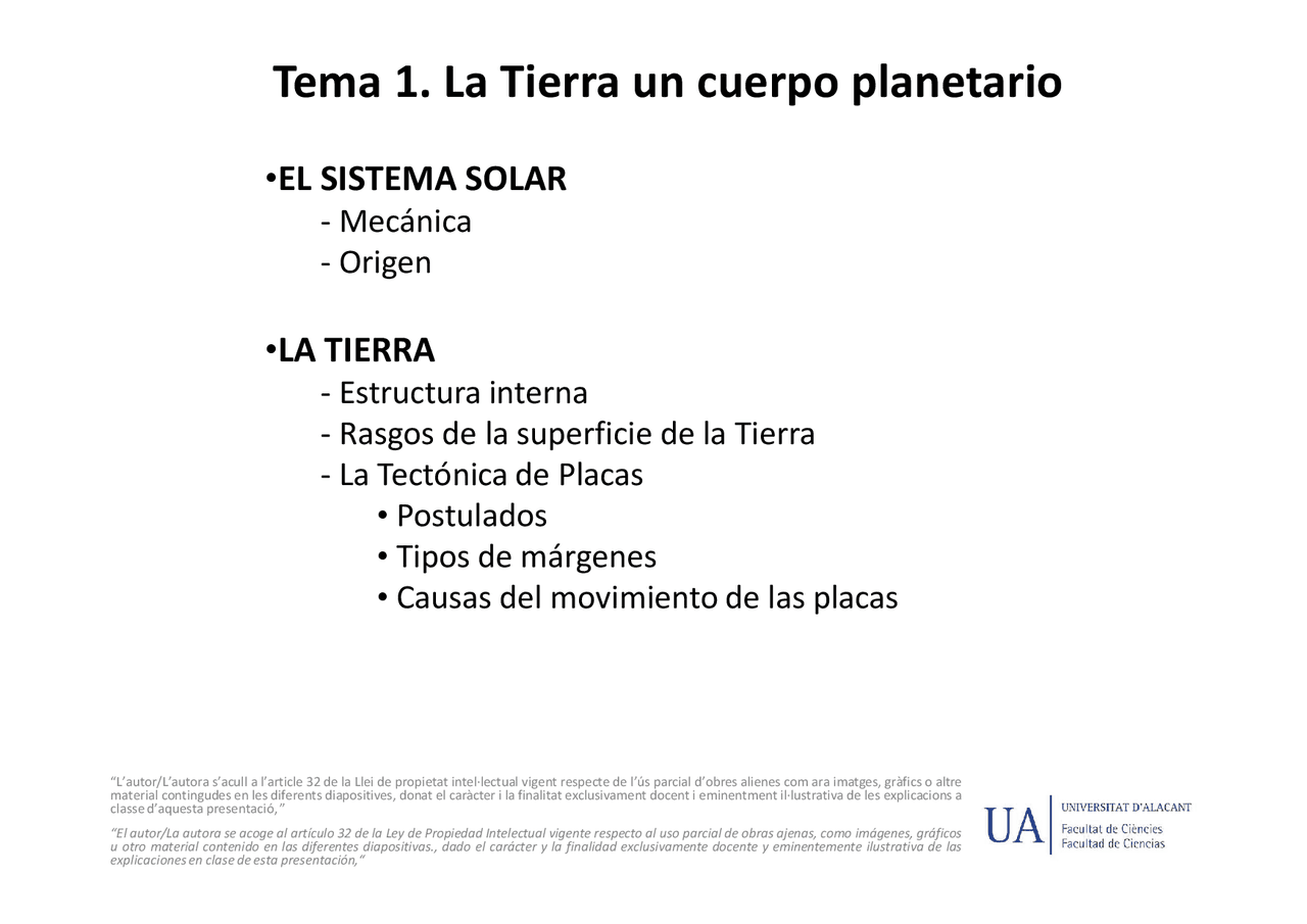 La Tierra y el Sistema Solar - Apuntes de Geología - Docsity