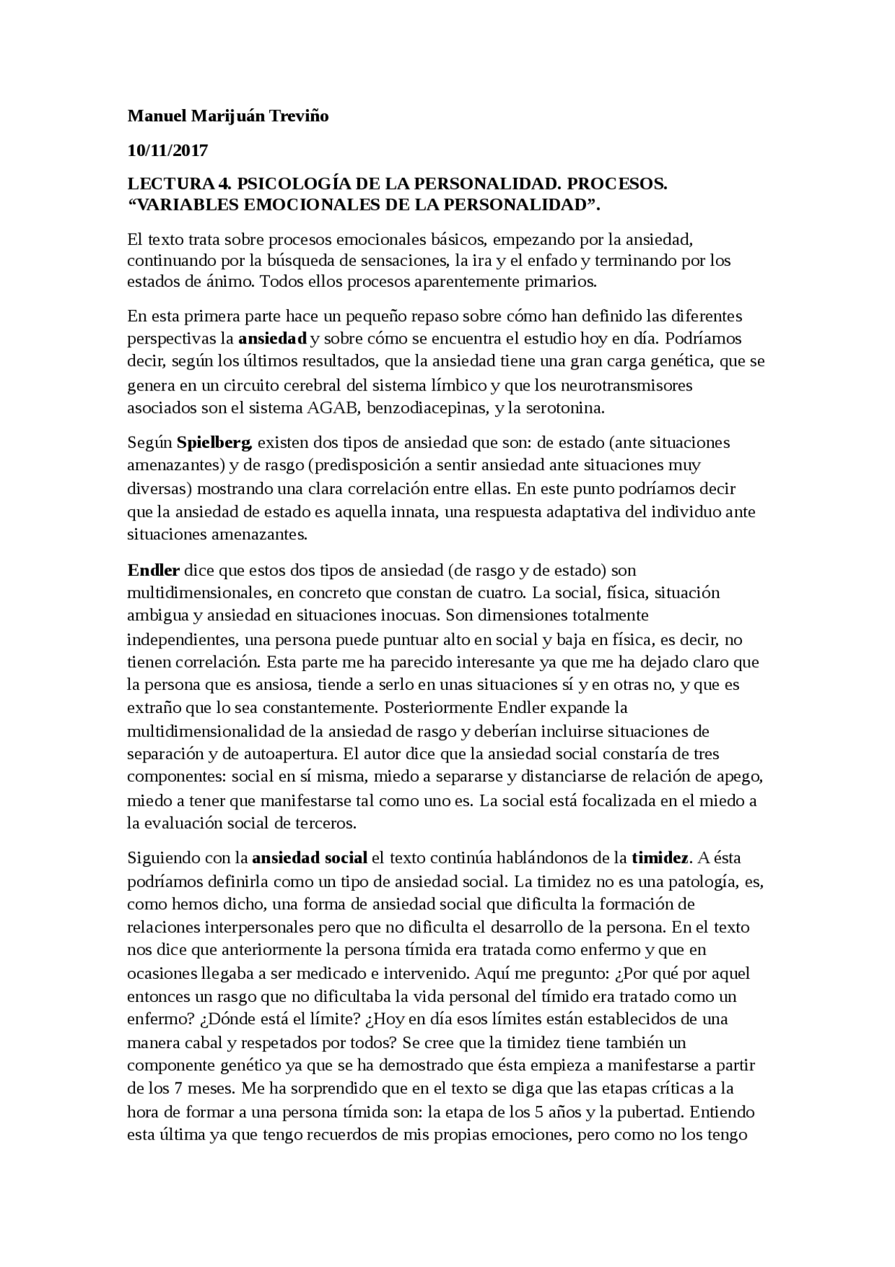 Lectura 4 de personalidad. - Apuntes de Psicología de la Personalidad ...