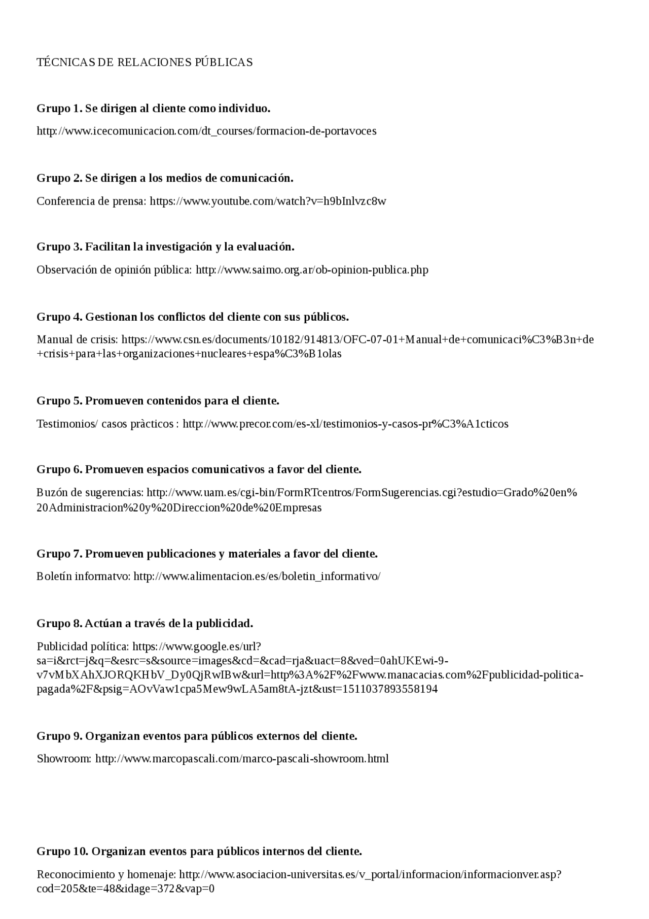 Treball rrpp - Guías, Proyectos, Investigaciones de Publicidad y Promoción - Docsity