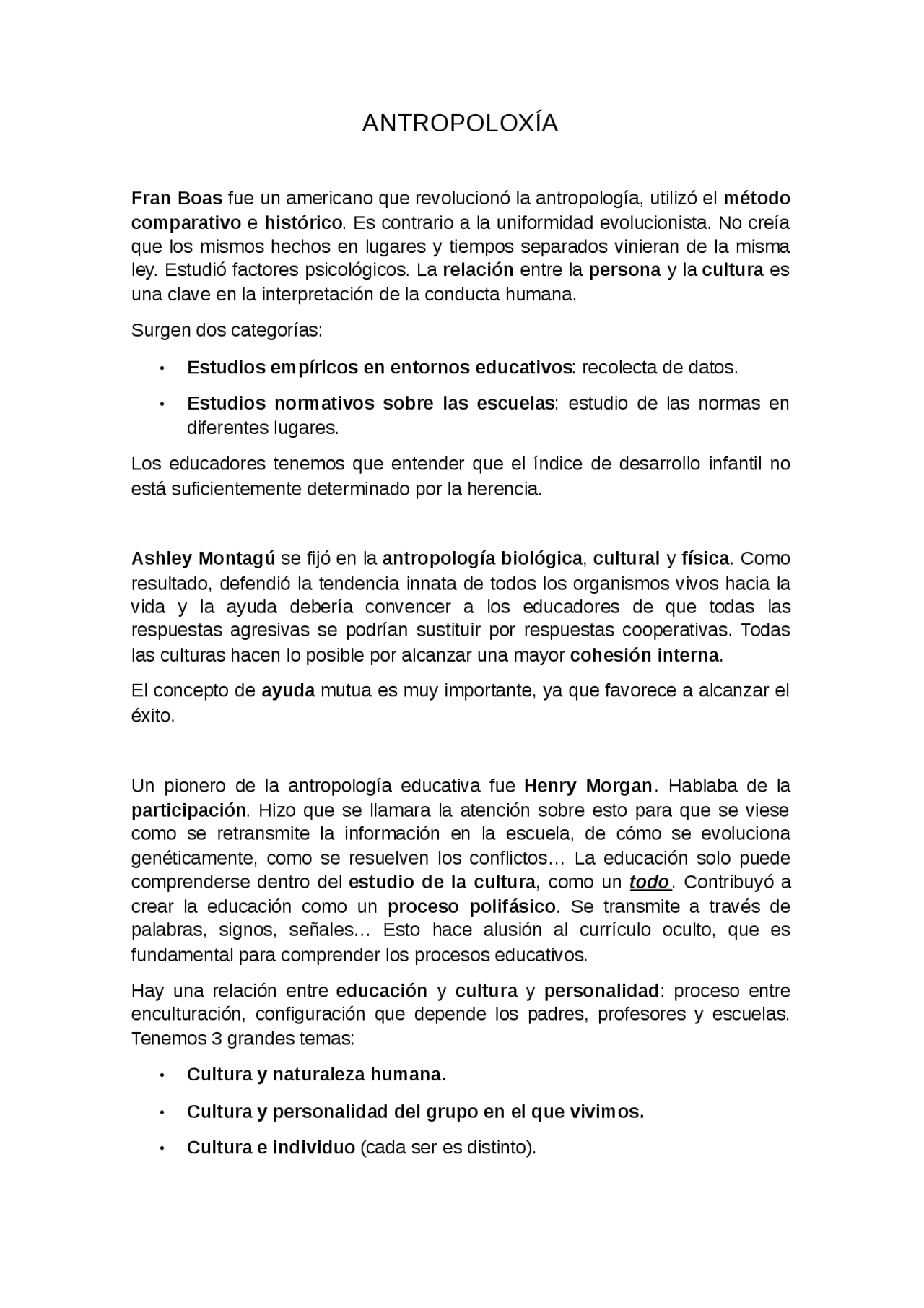 ANTROPOLOXÍA¿CÓMO VE EL SER HUMANO LA ANTRO - Apuntes de Antropología ...