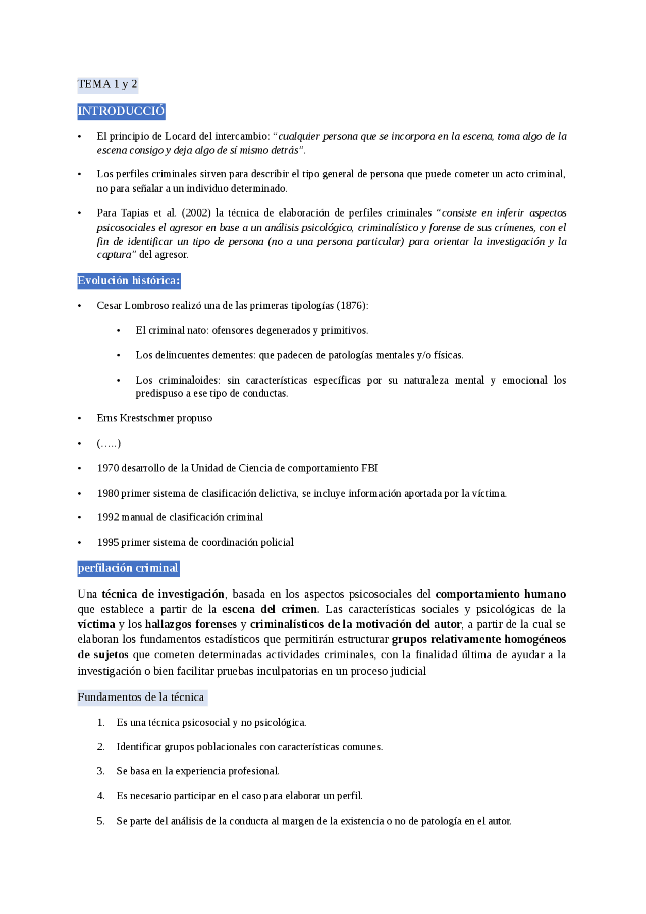 Principio de intercambio de Locard - Apuntes de Psicología de la ...