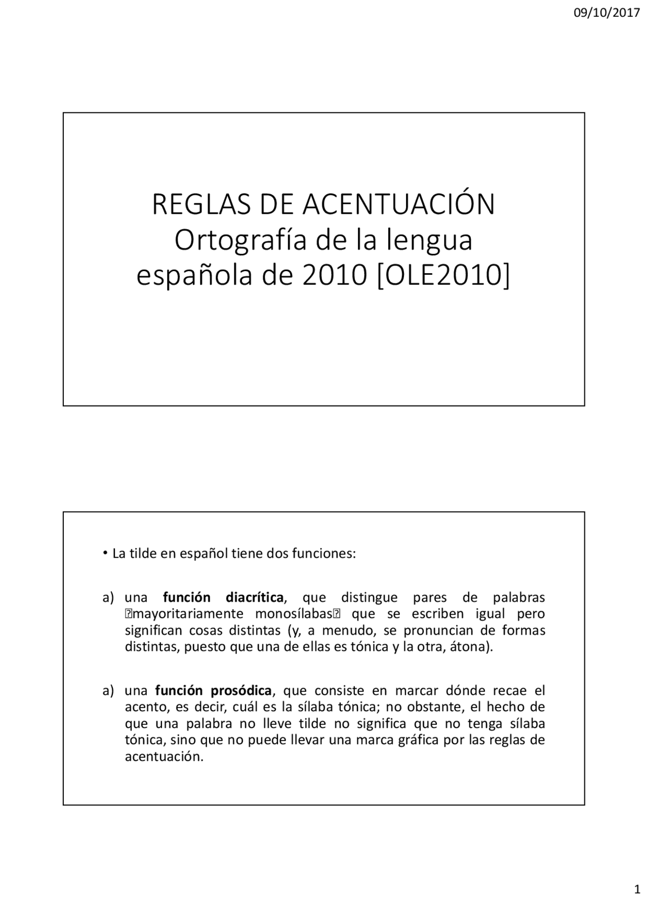 Reglas de acentuación. Norma y uso del castellano. - Apuntes de Idioma ...
