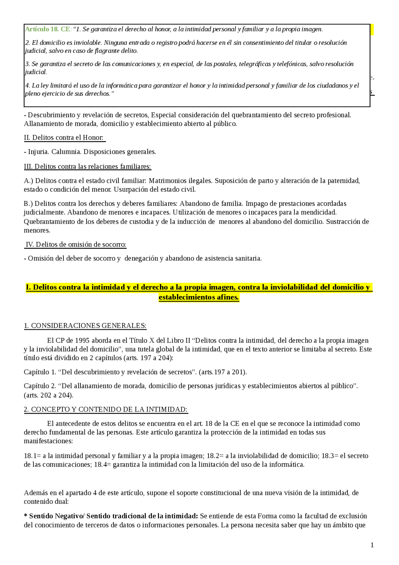 Delitos contra la intimidad y el derecho a la propia imagen, y contra la inviolabilidad del ...