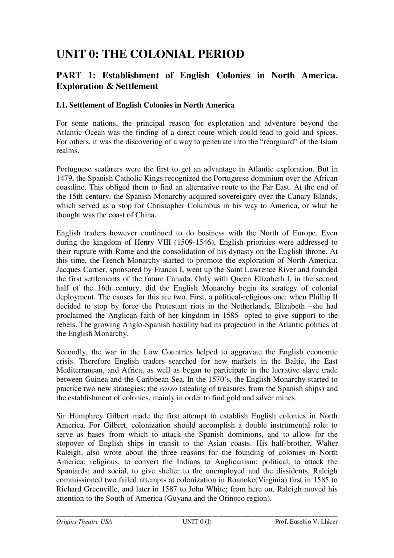 colonial history - Apuntes de Literatura Americana | Docsity