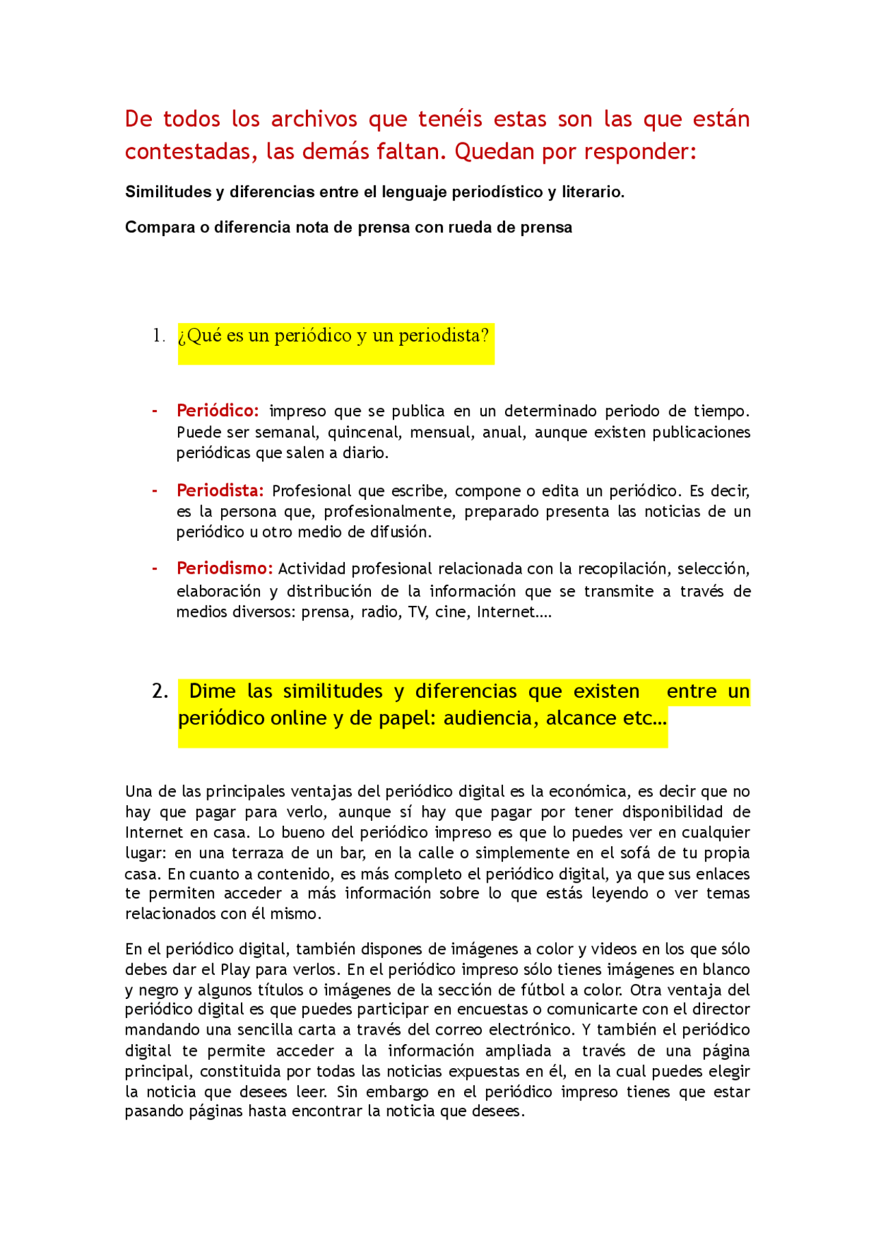 Medios Escritos-Lo más importante CONCEPTos - Apuntes de Comunicación ...