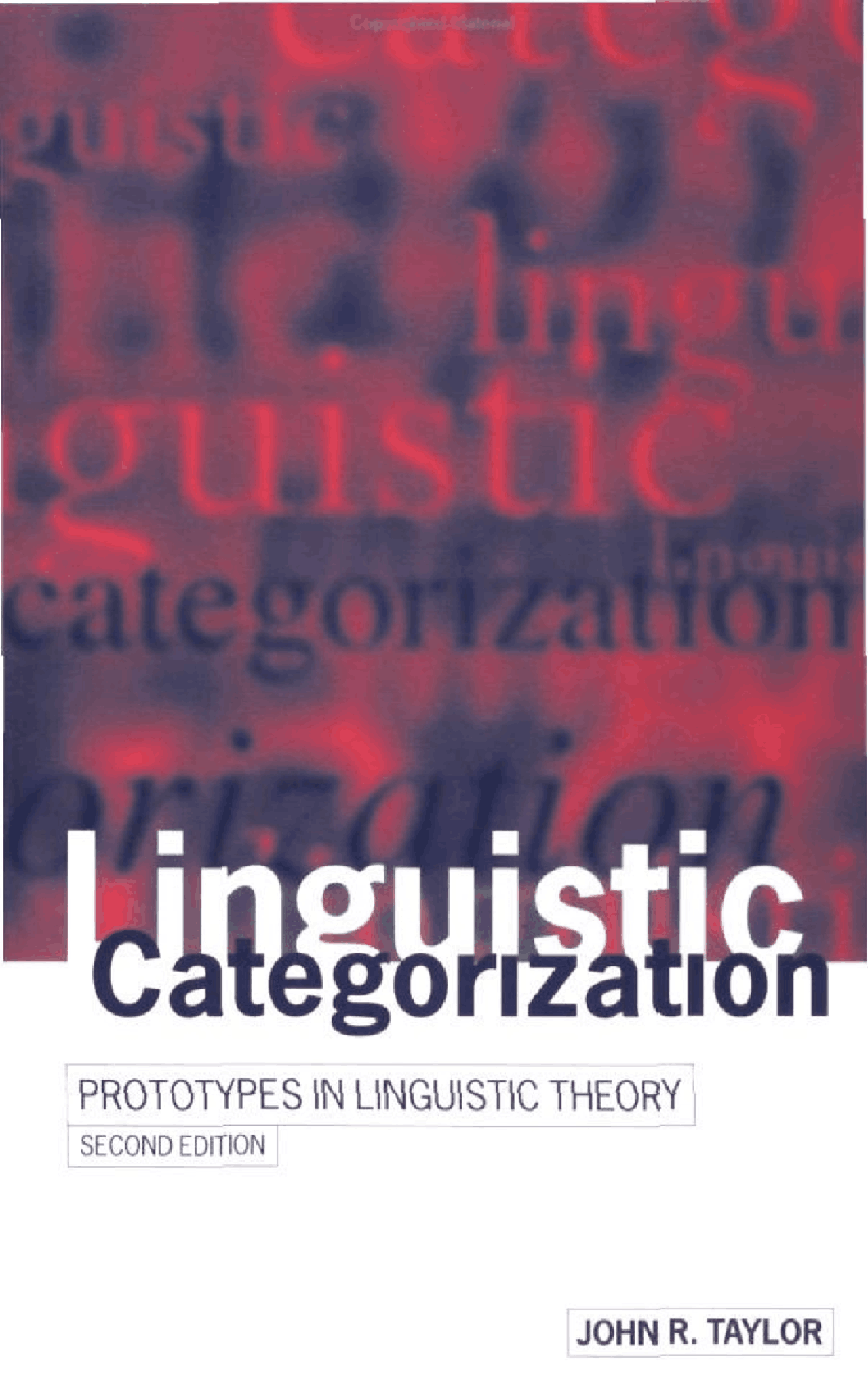 Linguistic Categorization - Apuntes de Semántica Formal - Docsity