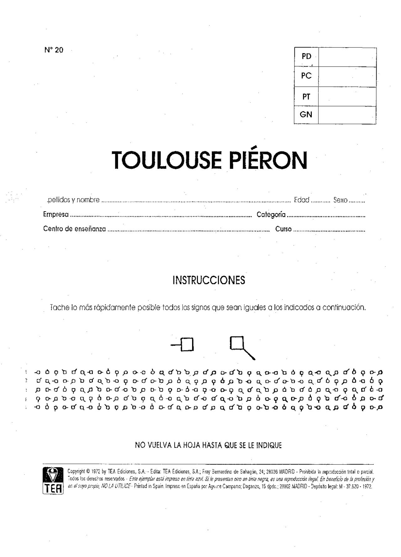 PRUEBA TOULOUSE PIERON - Apuntes de Fisiología - Docsity