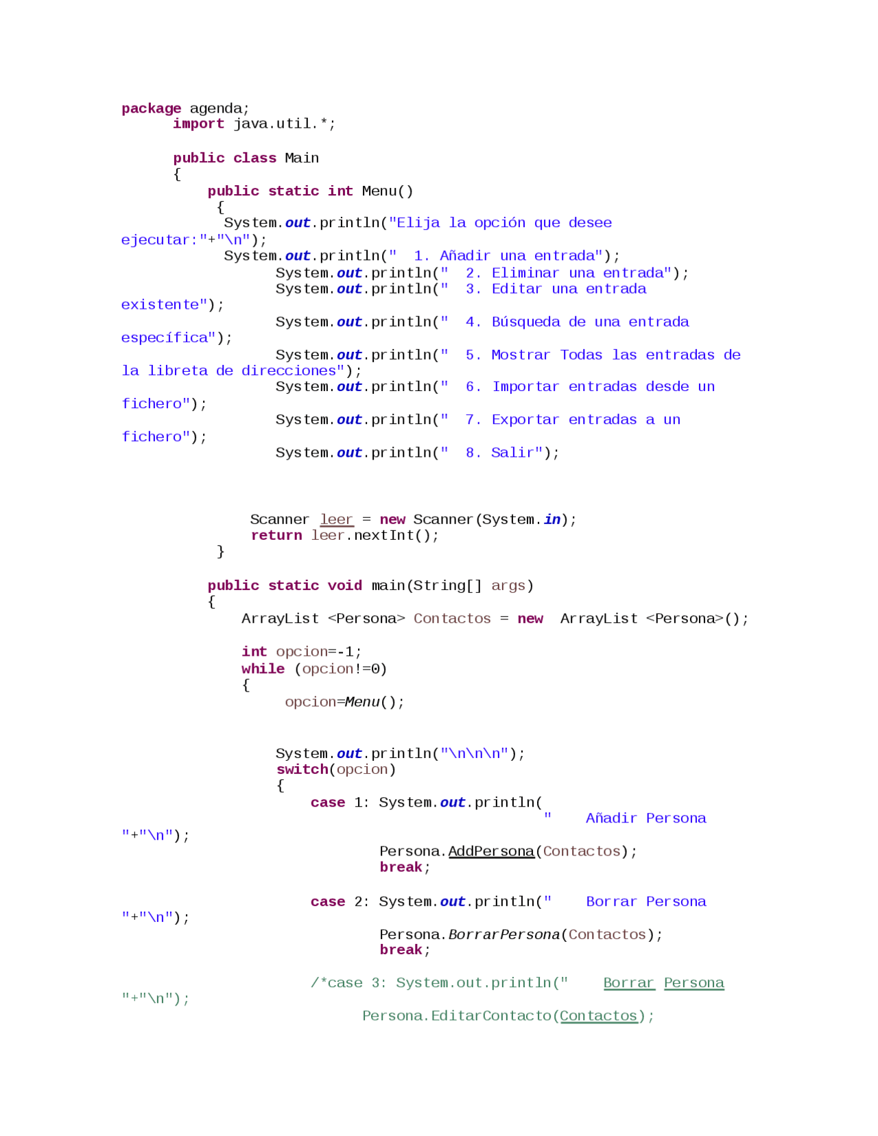 Programación - clase main - Apuntes de Administración de Empresas - Docsity