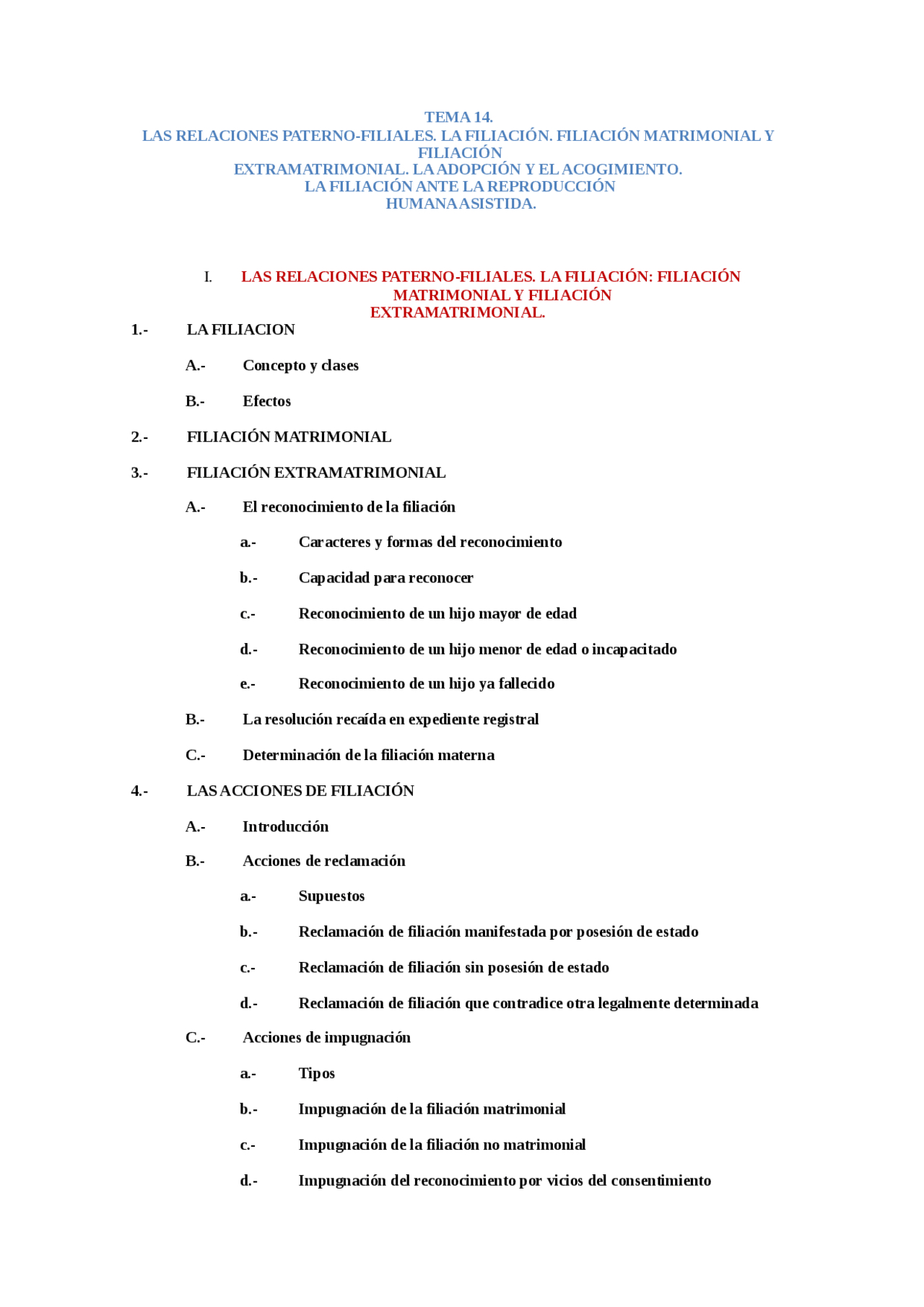 Relaciones Paternas-Filiales: Filiación, Adopción y Acogimiento - Prof ...