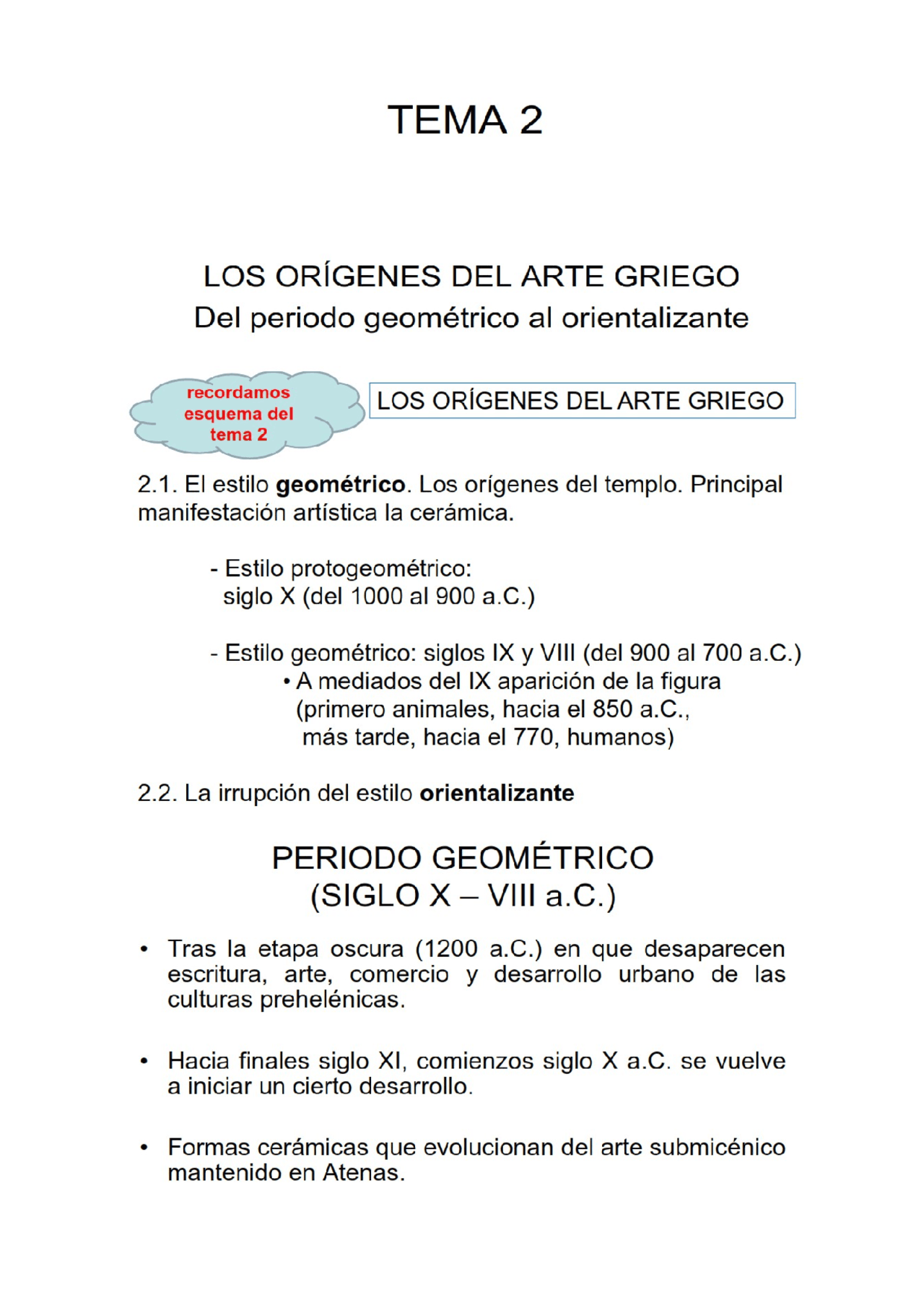 Tema 2 Arte clasico - Apuntes de Historia del Arte - Docsity