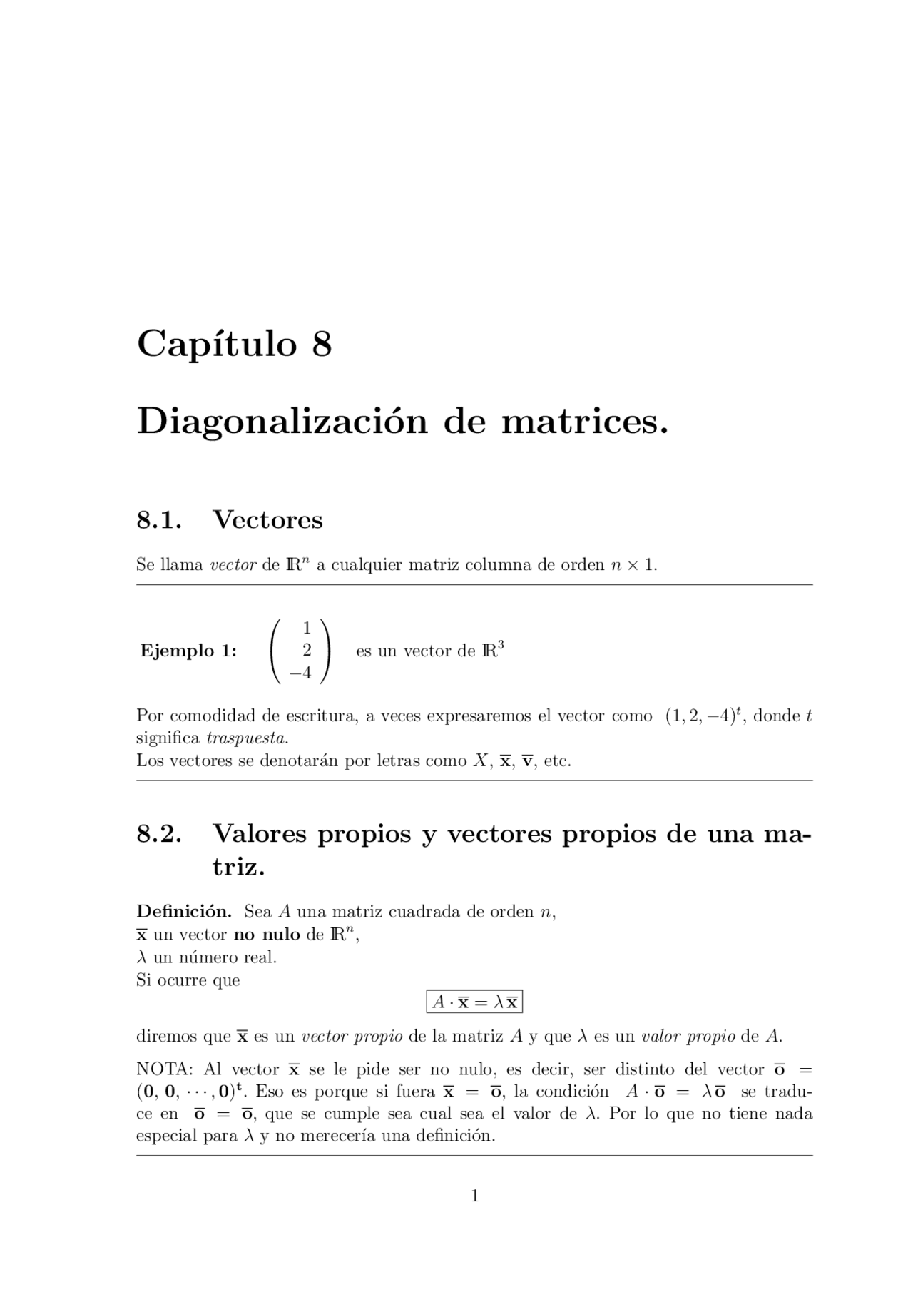 Diagonalización de matrices: cálculo de valores y vectores propios - Ejercicios de Matemáticas ...