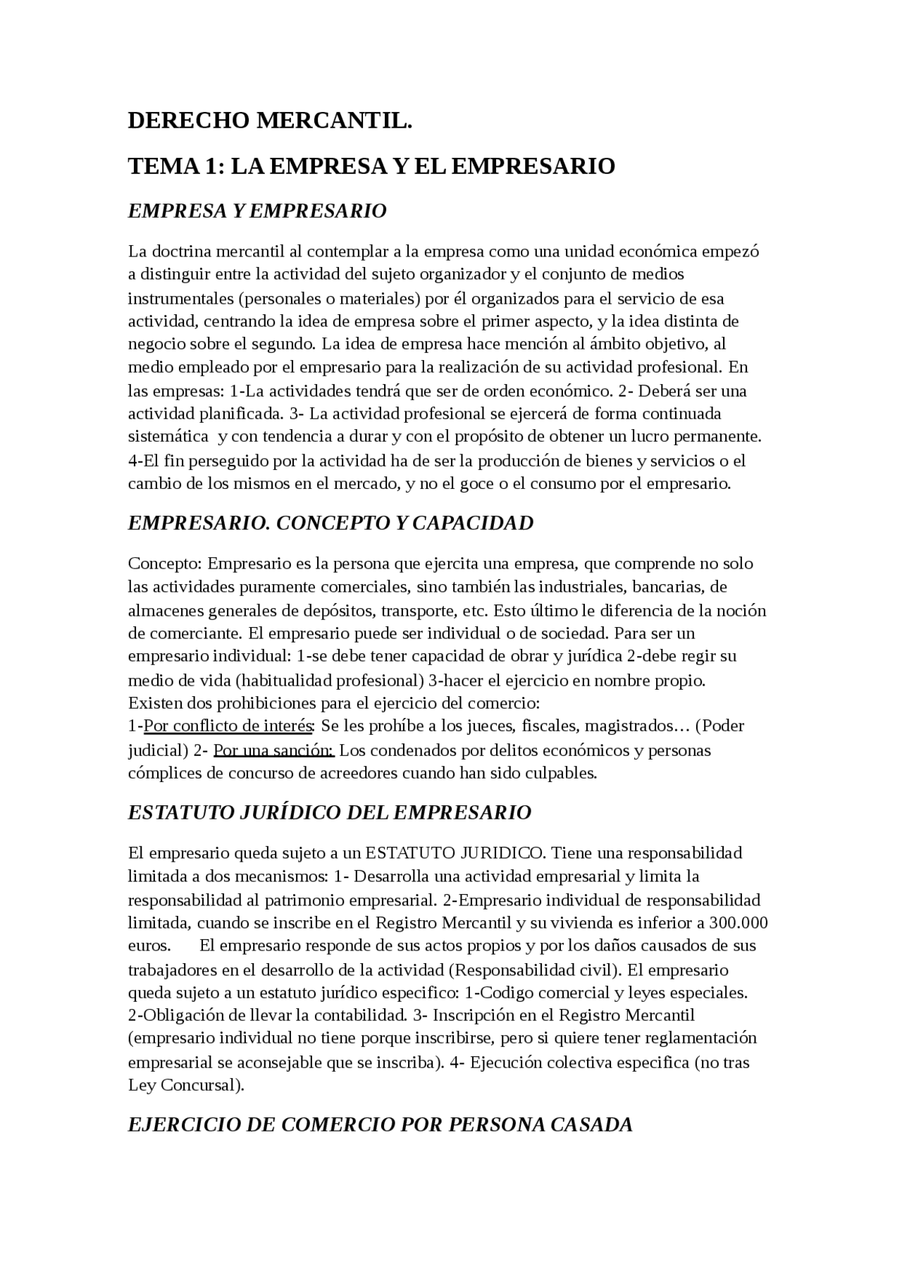 Derecho mercantil - Ejercicios de Derecho Empresarial y Laboral - Docsity